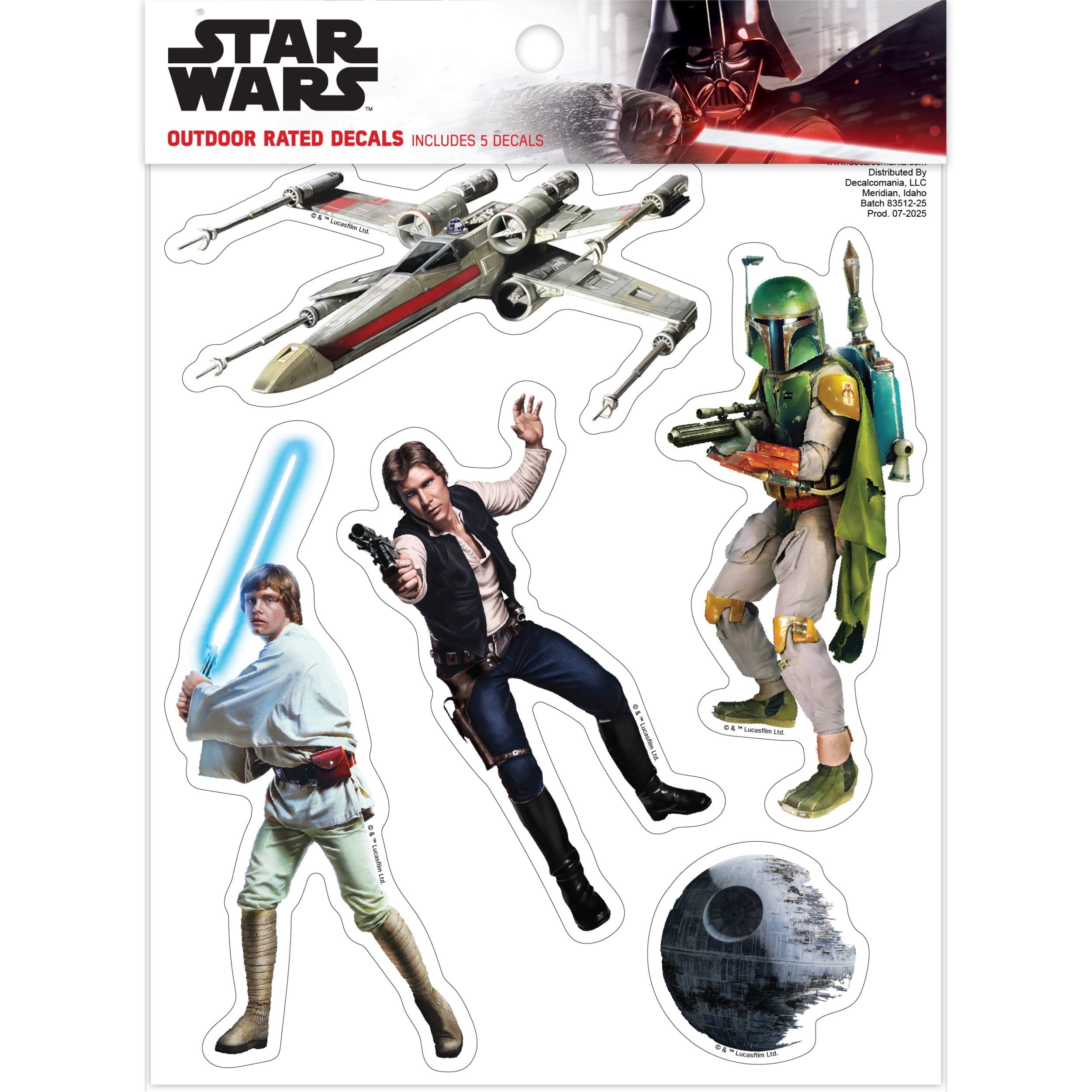 Disney Star Wars Decals - Set of 5 Outdoor Rated Vinyl Stickers ...