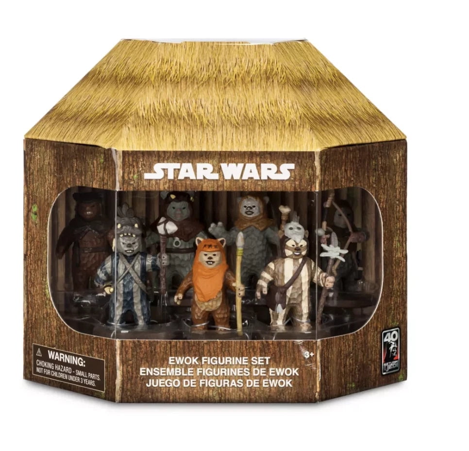 Disney Star Wars Ewok Figurine Set Return of the Jedi 40th Anniversary ...