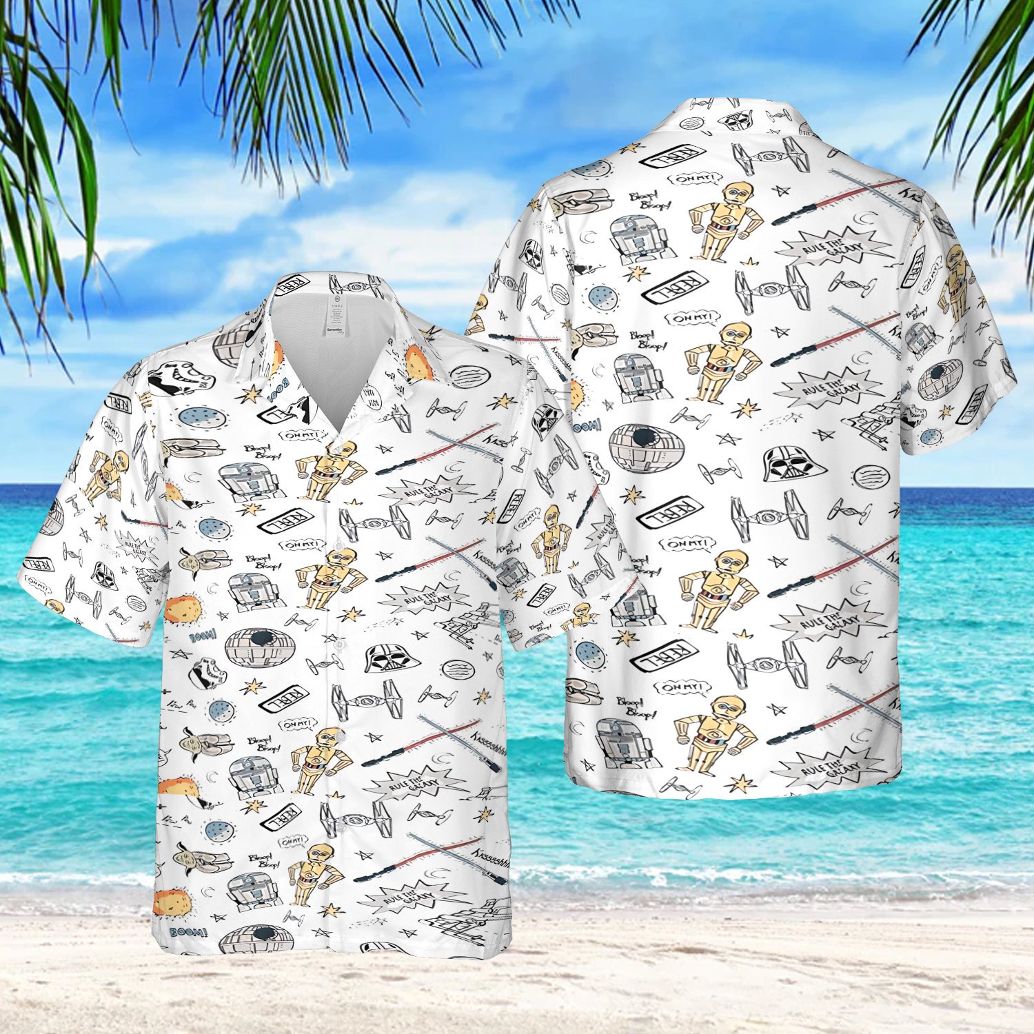 Disney Star Wars Hawaiian Shirt Summer Beach Starwars Cute Painting ...