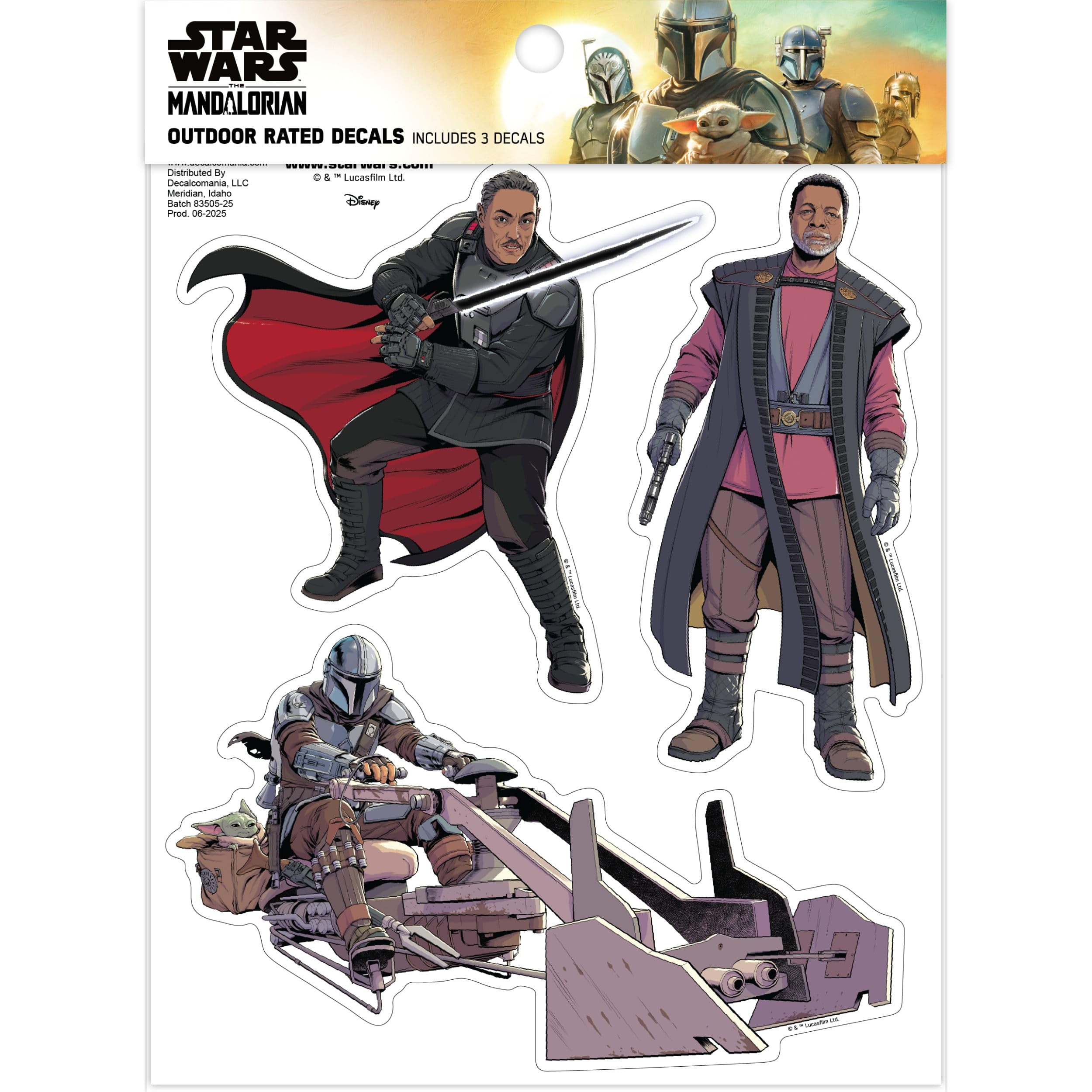 Disney Star Wars Mandalorian Decals - Set of 3 Vinyl Stickers Greef ...
