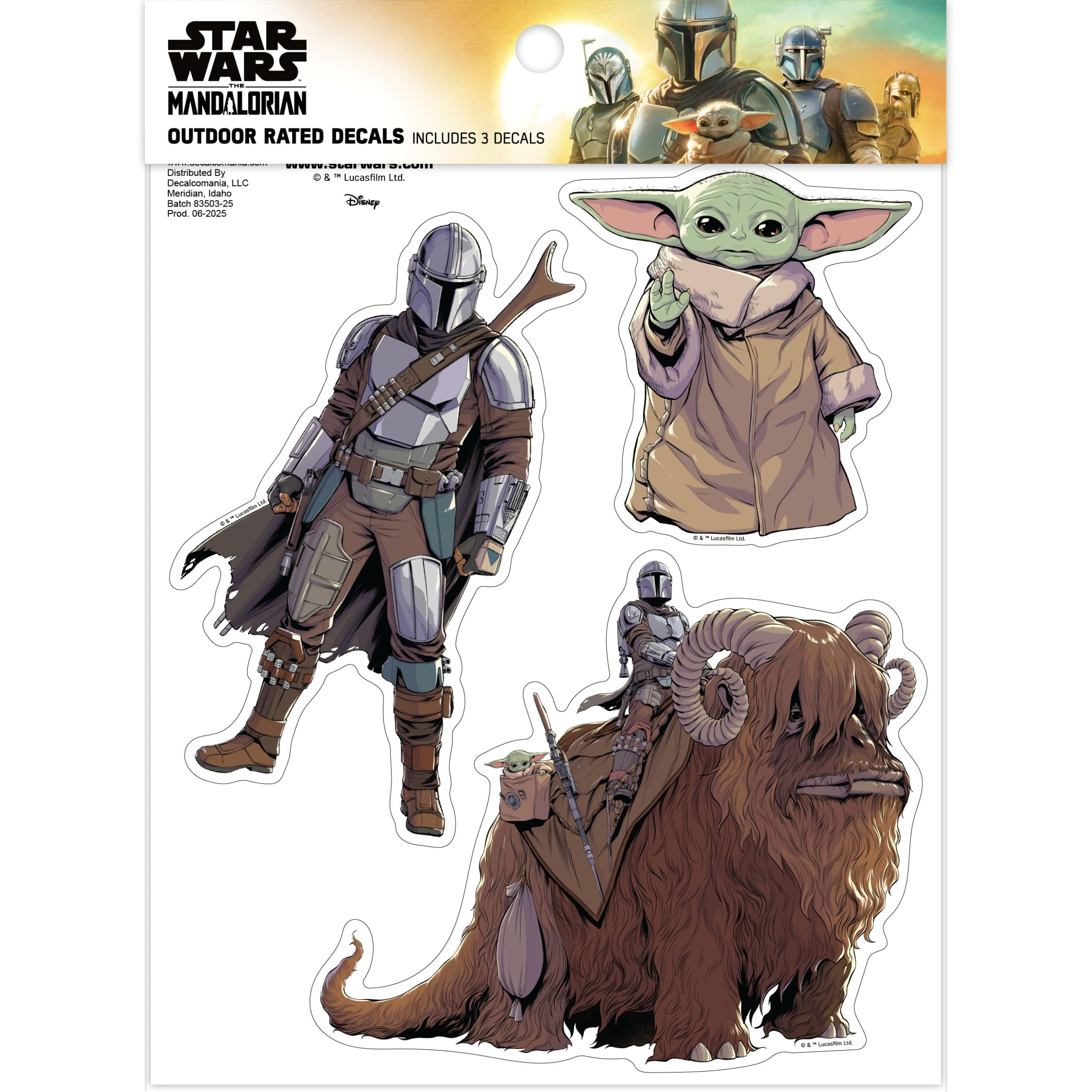 Disney Star Wars Mandalorian Decals - Set of 3 Vinyl Stickers Grogu ...