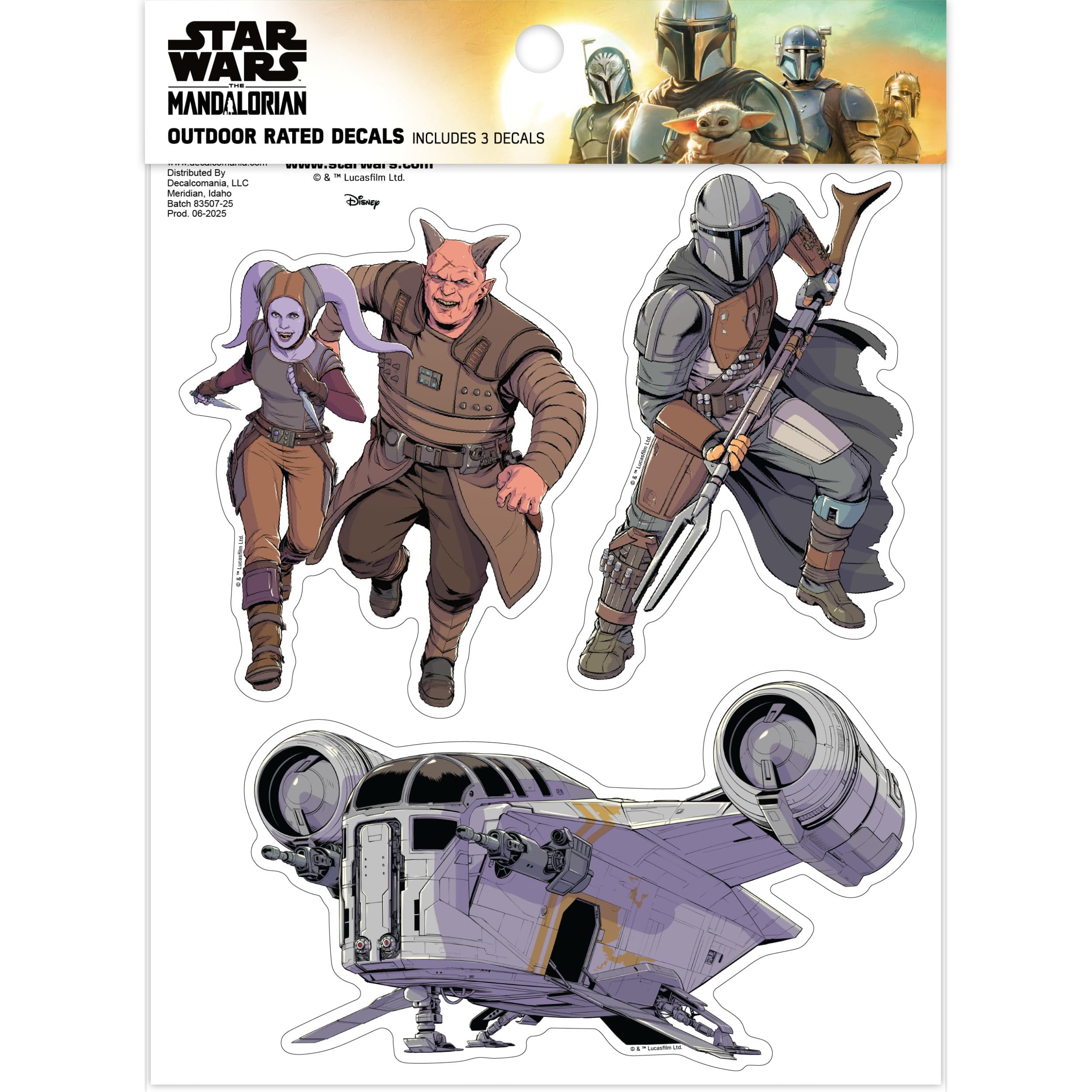 Disney Star Wars Mandalorian Decals - Set of 3 Vinyl Stickers Razor ...