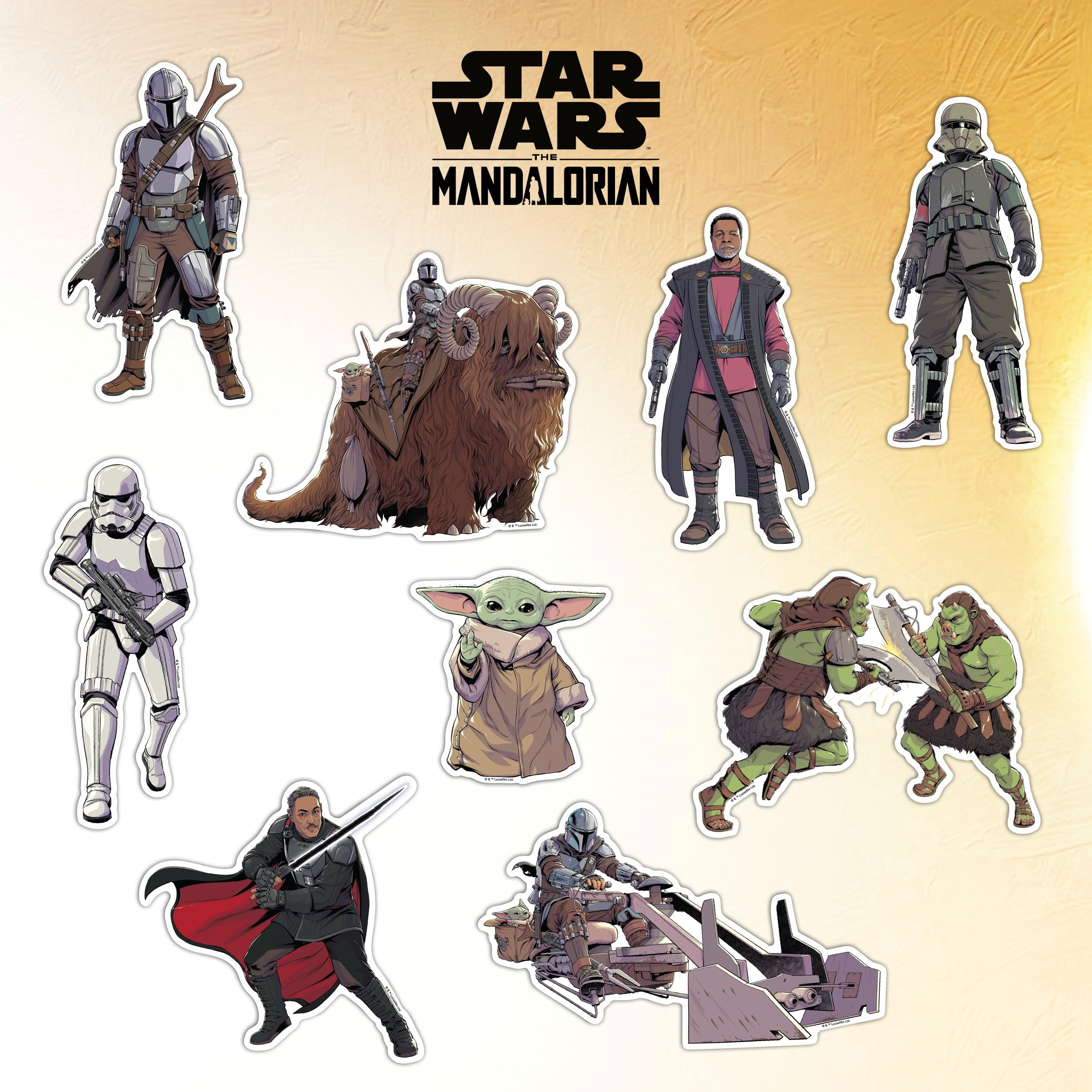 Disney Star Wars Mandalorian Decals - Set of 9 Vinyl Stickers Baby Yoda ...