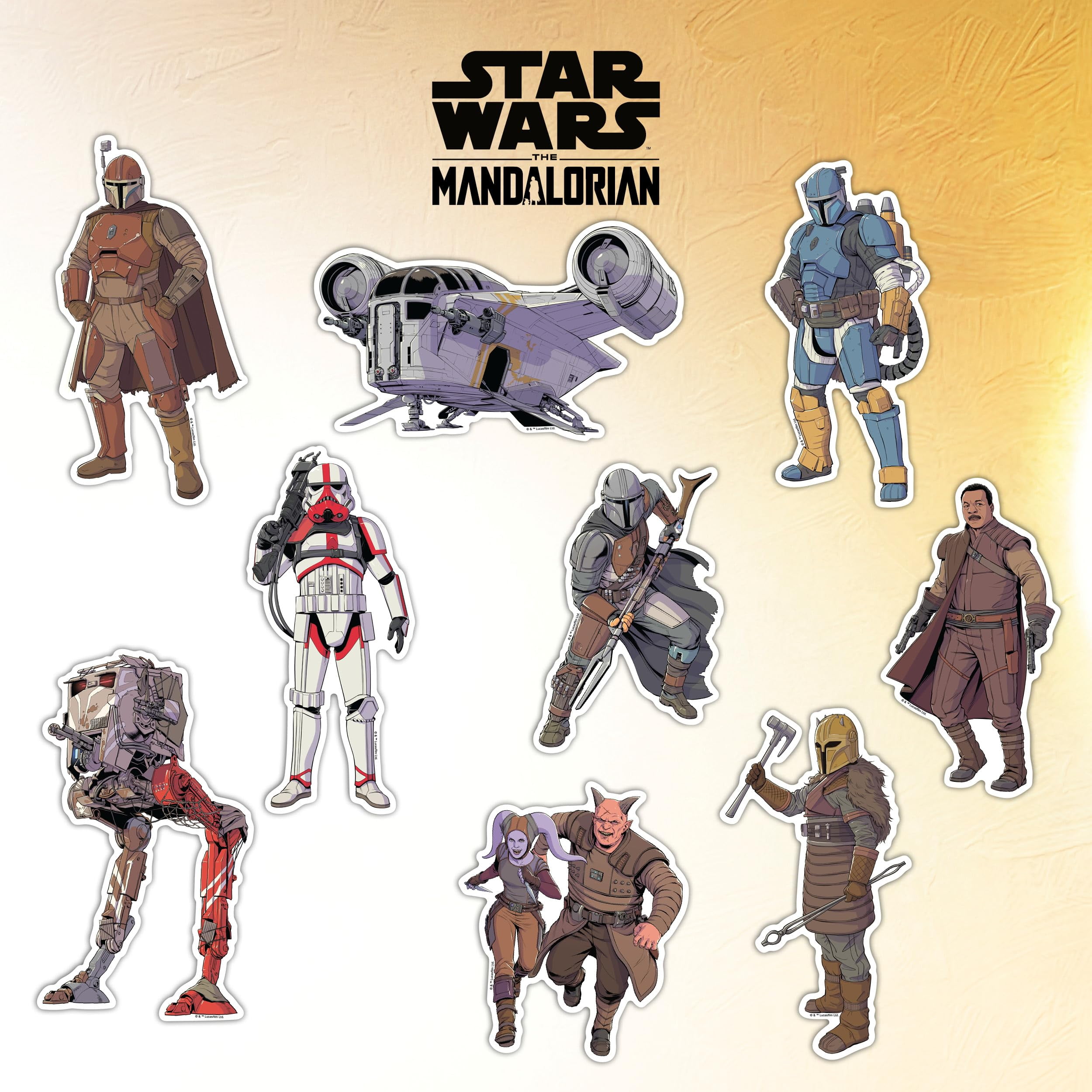 Disney Star Wars Mandalorian Decals - Set of 9 Vinyl Stickers Razor ...