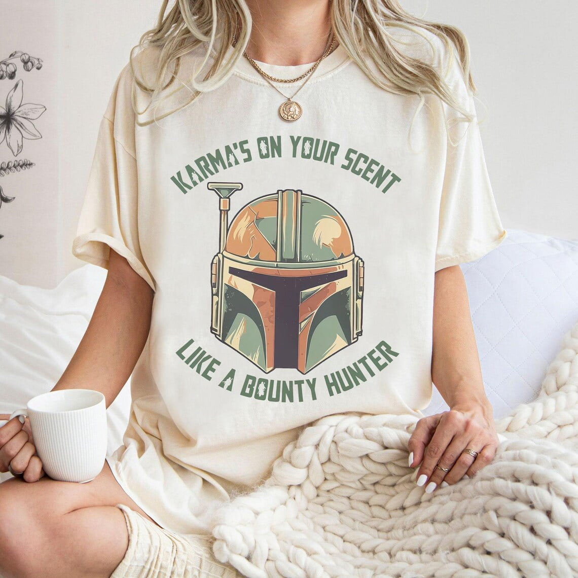 Disney Star Wars Shirt, Karma'S On Your Scent Funny Like Bounty Hunter ...