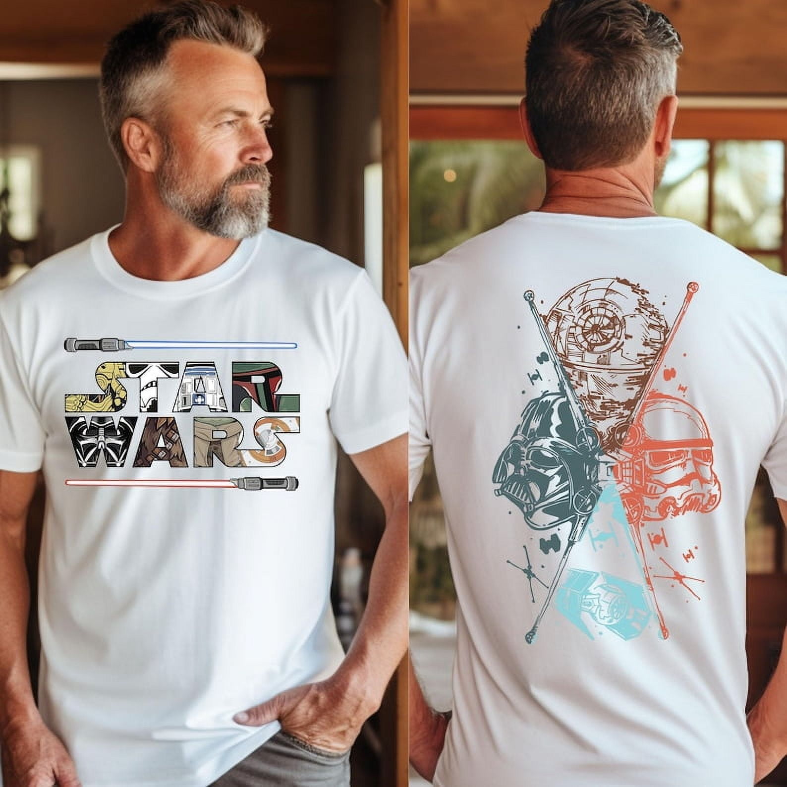Disney Star Wars Two Sided T-Shirt, Darth Vader Galaxy's Edge Shirt ...
