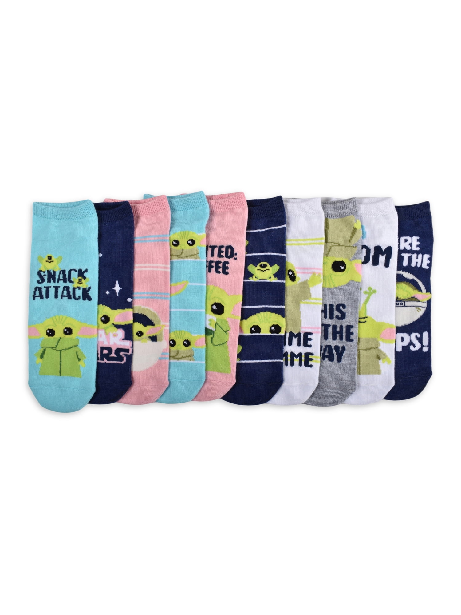 Disney Star Wars the Mandalorian Women's Low-Cut Socks, 10-Pack, Shoe ...
