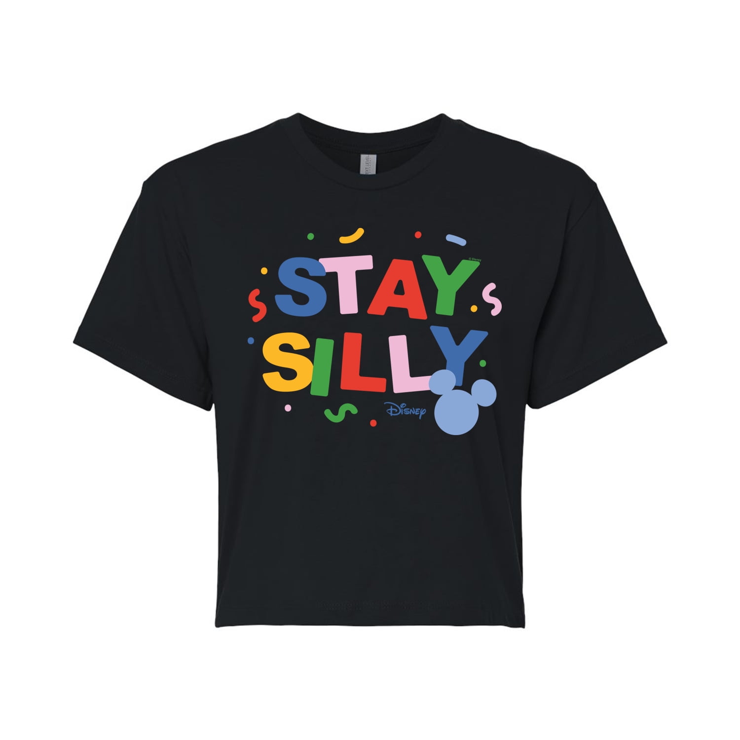 Disney - Stay Silly - Juniors Cropped Cotton Blend T-Shirt - Walmart.com