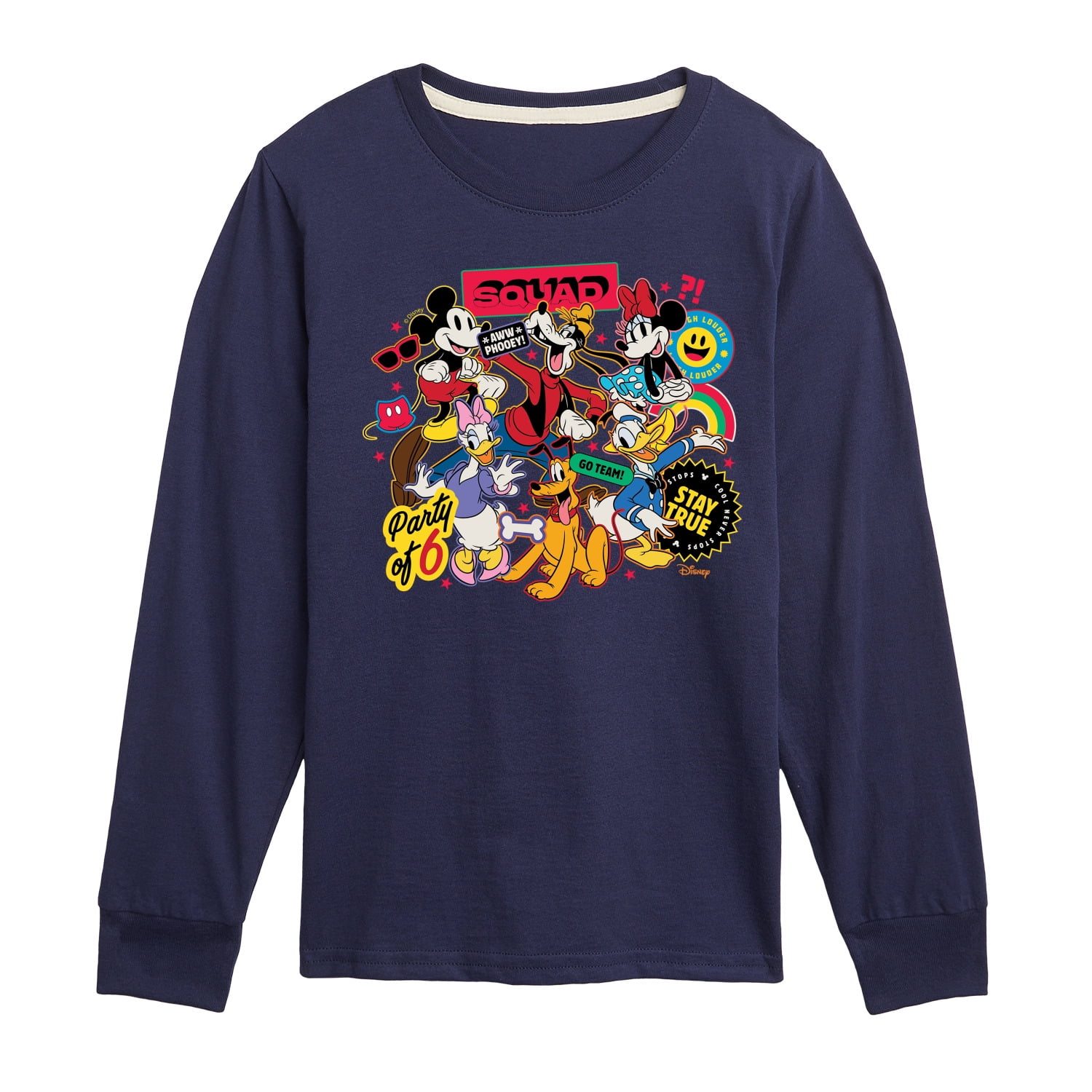 Disney - Sticker Group - Youth Long Sleeve Graphic T-Shirt - Walmart.com