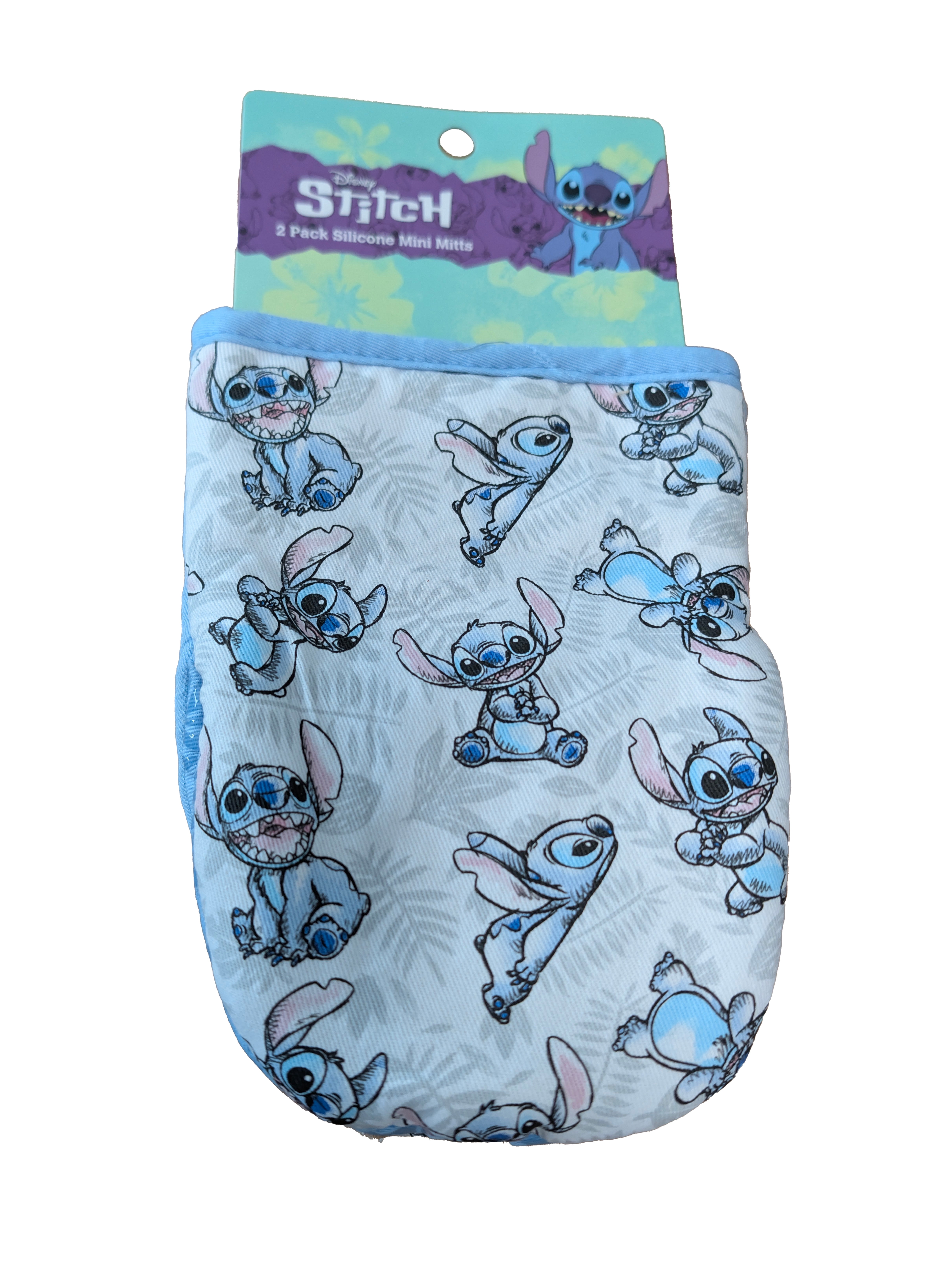 Disney Stitch 2 Pack Mini Oven Mitts Blue Leaves - Walmart.com