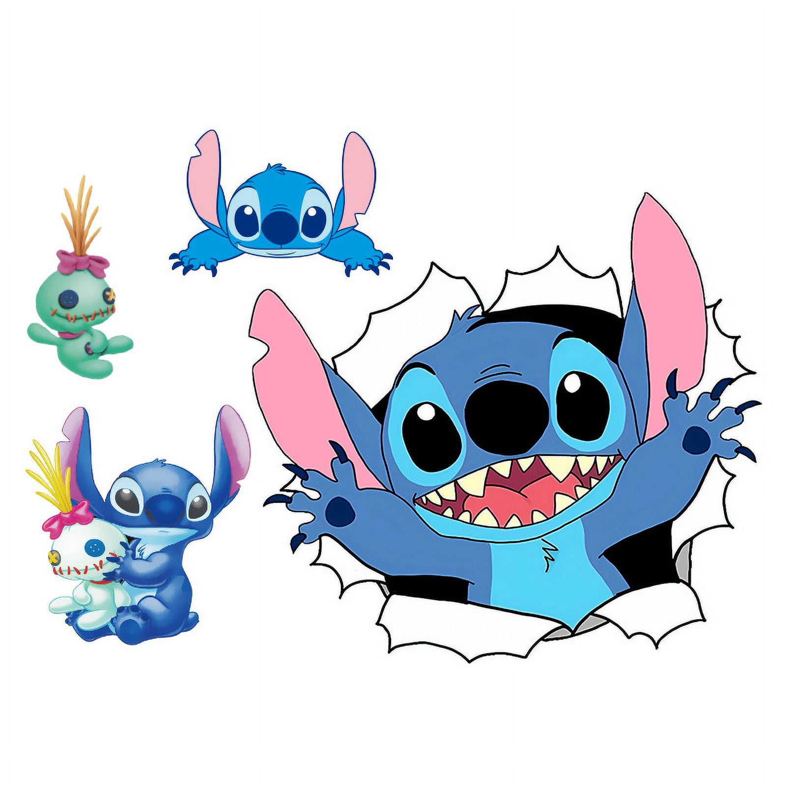 Disney Stitch 3D Wall Stickers Children's Wall Stickers Cartoon Paper ...