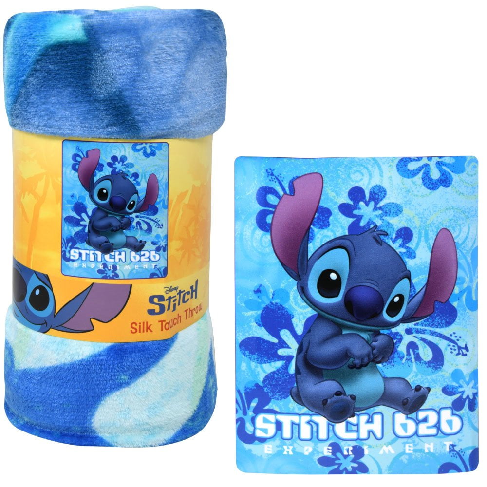 Disney Stitch 46x60" Silk Touch Throw Blanket, Blue, Girls - Walmart.com