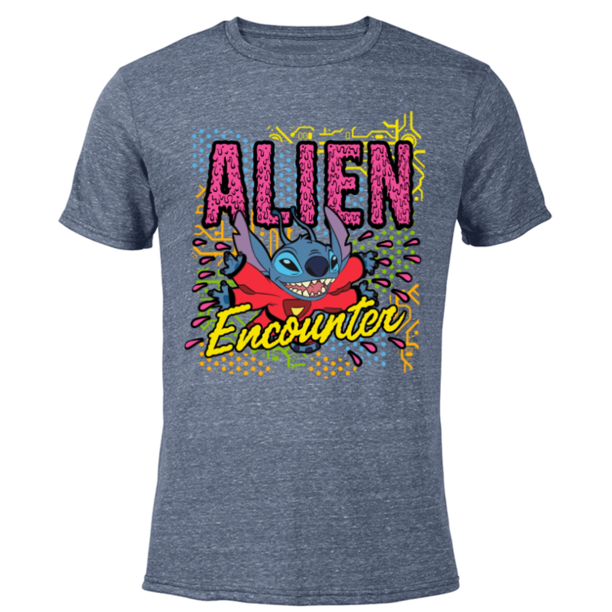 Disney Stitch Alien Encounter - Short Sleeve Blended T-Shirt for Adults ...
