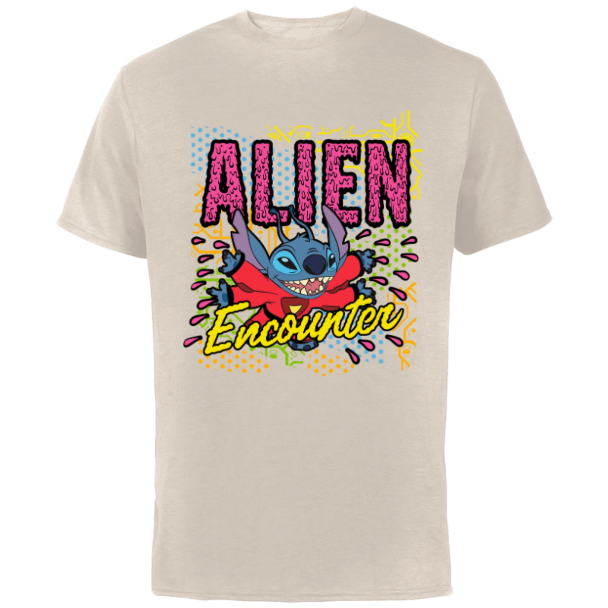 Disney Stitch Alien Encounter - Short Sleeve Cotton T-Shirt for Adults ...