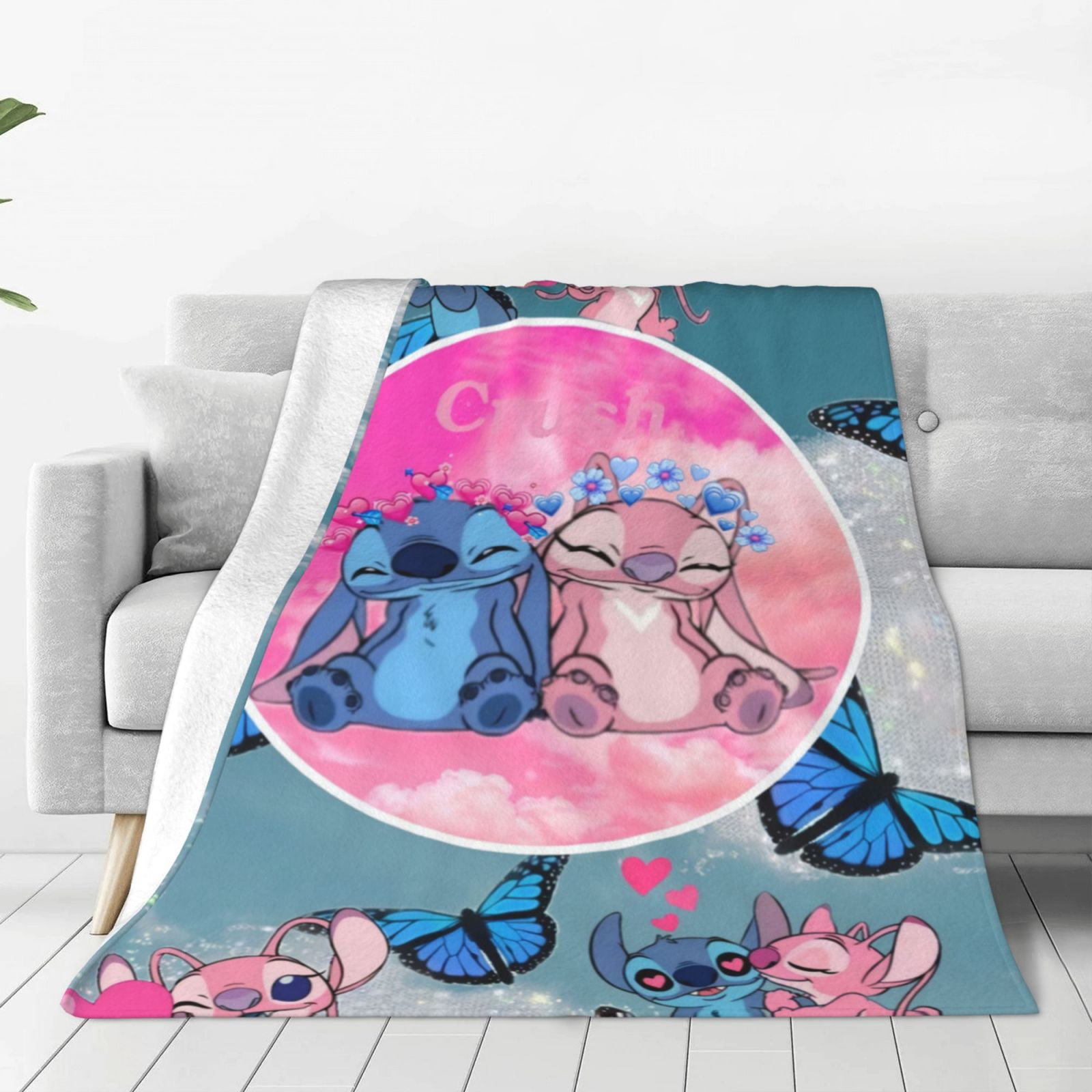 Disney Stitch And Angel 6 Blanket Cartoon Blanket Home Cute Blankets ...