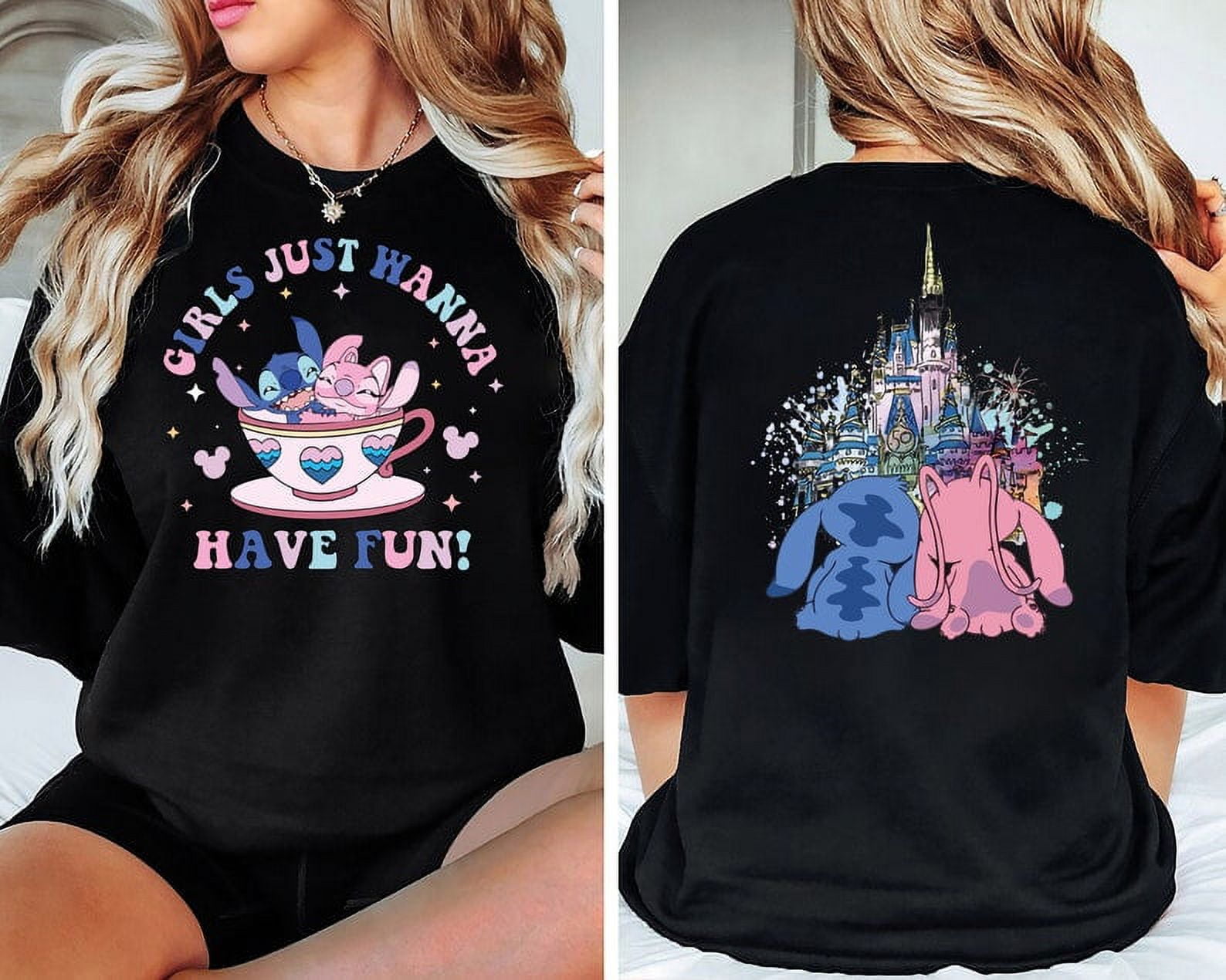 Disney Stitch Angel Besties Shirt, Girls Just Wanna Have Fun Shirt ...