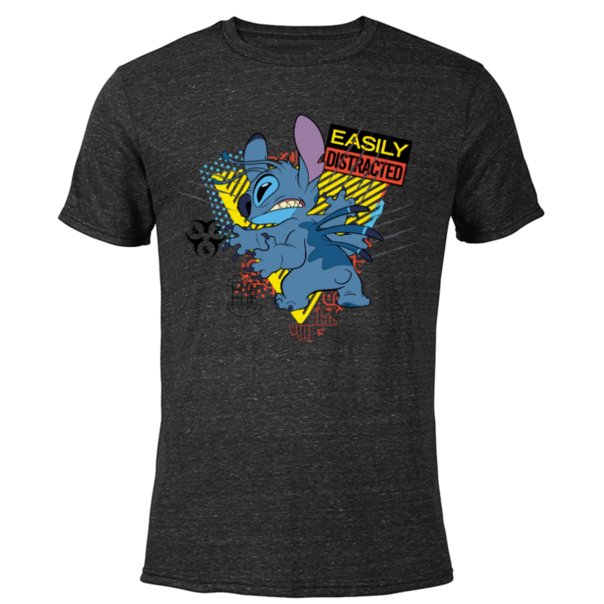 Disney Stitch Angry and Easily Distracted - Short Sleeve Blended T ...