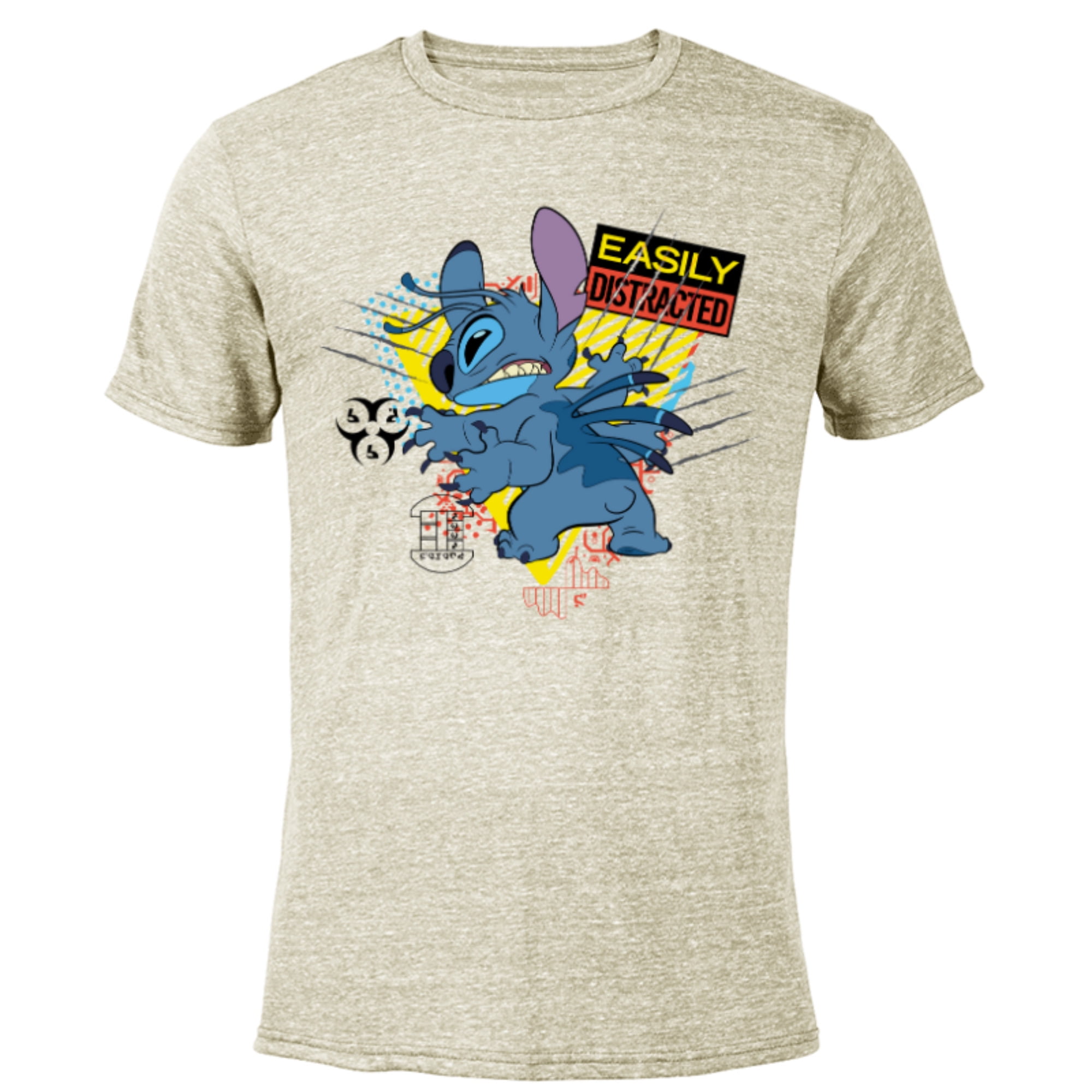 Disney Stitch Angry and Easily Distracted - Short Sleeve Blended T ...