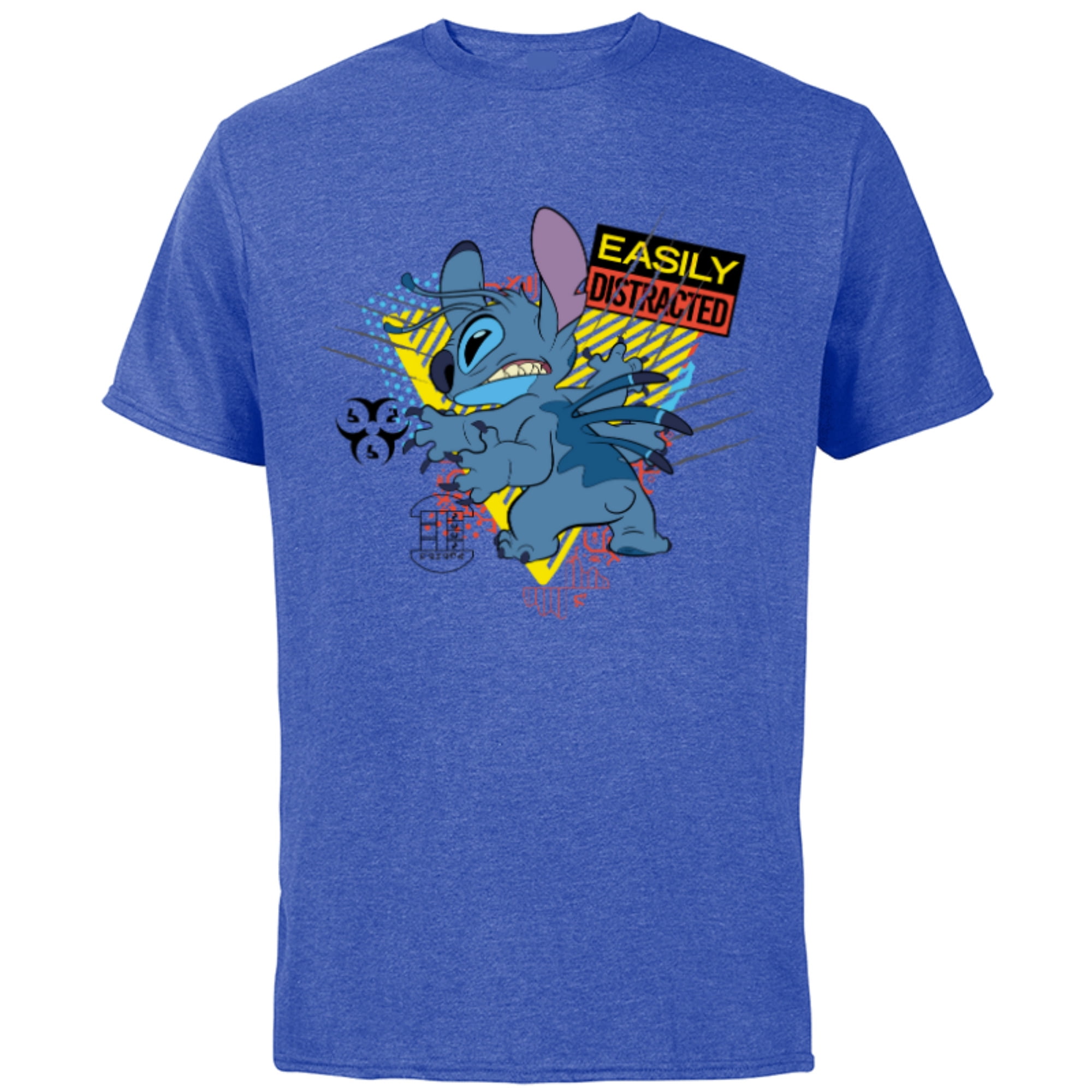 Disney Stitch Angry and Easily Distracted - Short Sleeve Cotton T-Shirt ...