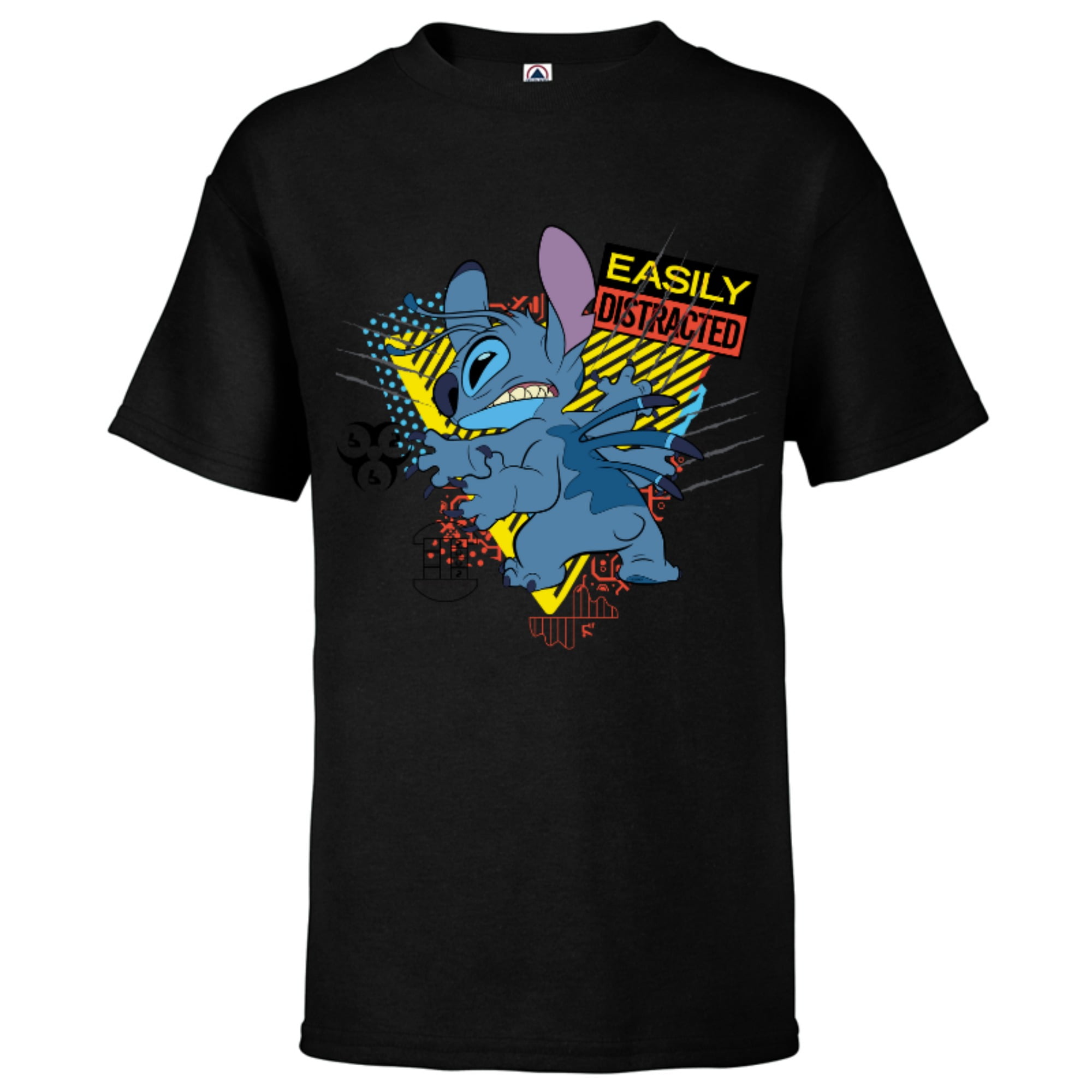 Disney Stitch Angry and Easily Distracted - Short Sleeve T-Shirt for ...