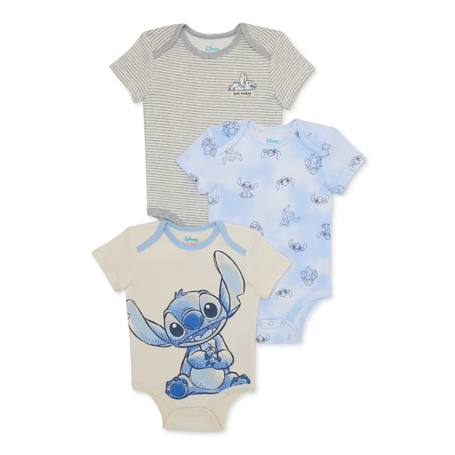 Disney Stitch Baby Boys Bodysuit, 3-Pack, Sizes 0-24 Months - Walmart.com