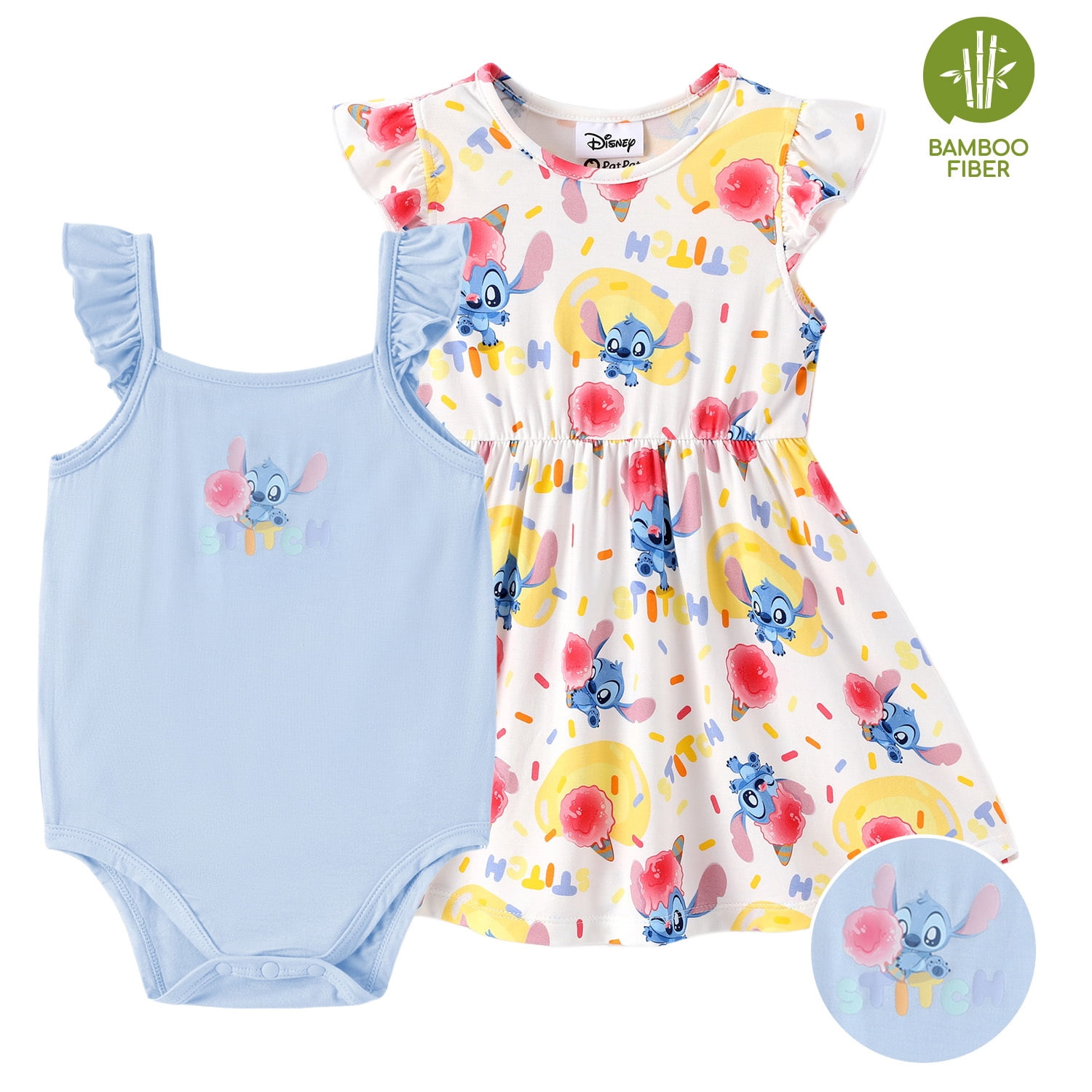 Disney Stitch Baby Girls Clothes Bamboo Viscose Floral Dress and ...