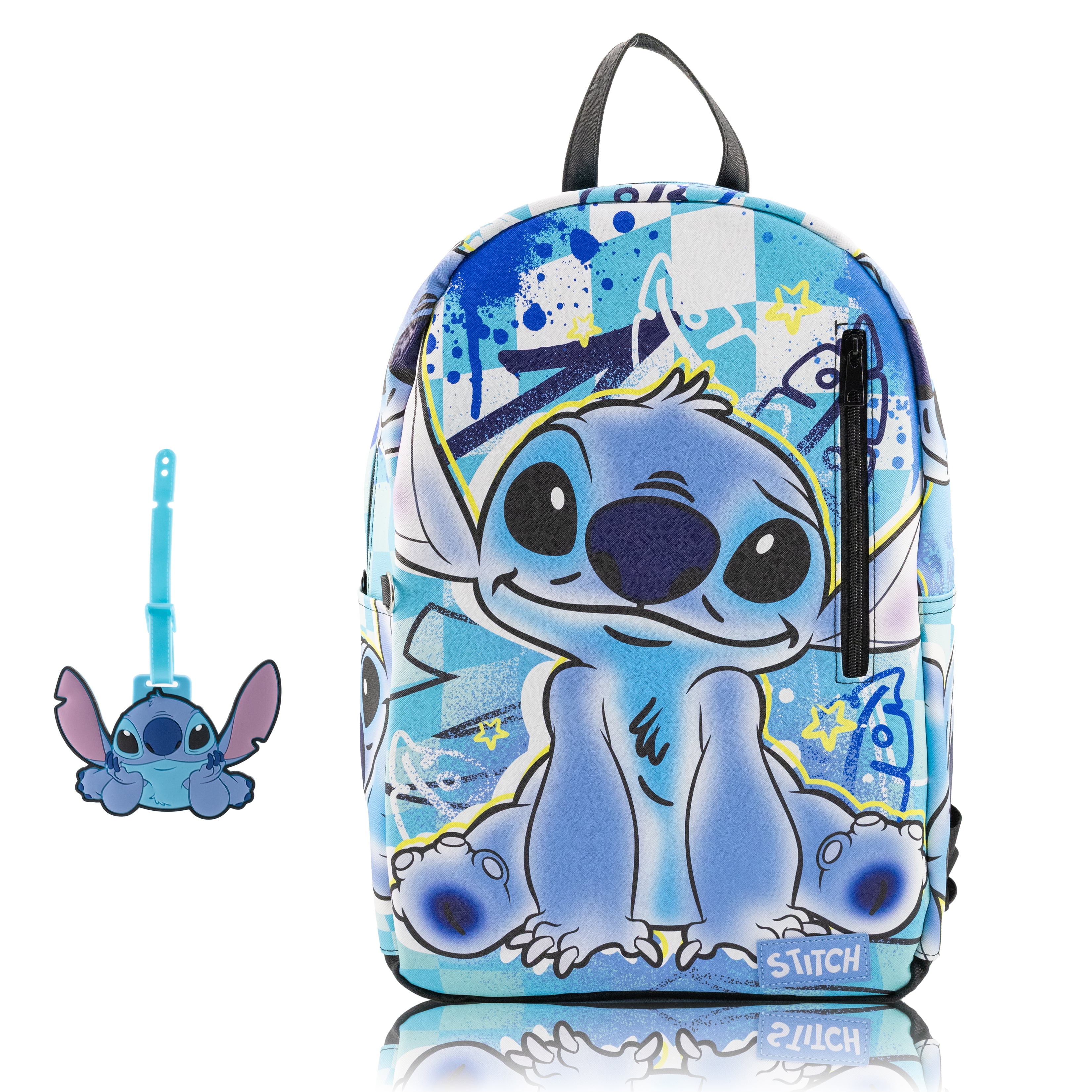 Disney Stitch Backpack for Teens with Rubber Luggage Tag | 2 Piece ...