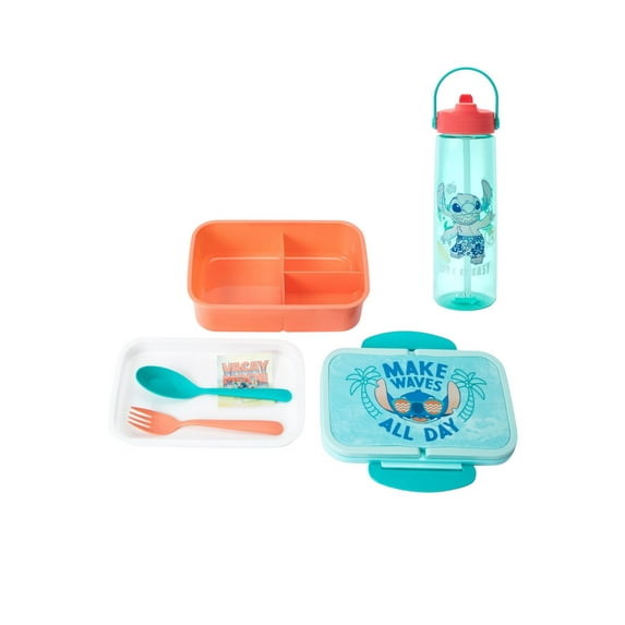 Disney Stitch Bento Box & Bottle Set – Lunch Container, Utensils ...