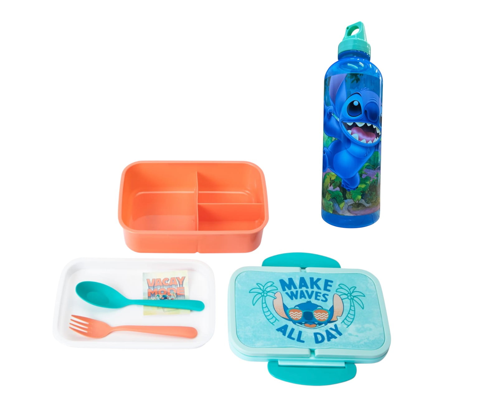 Disney Stitch Bento Box & Water Bottle Set –6 Piece Lunch Kit with ...