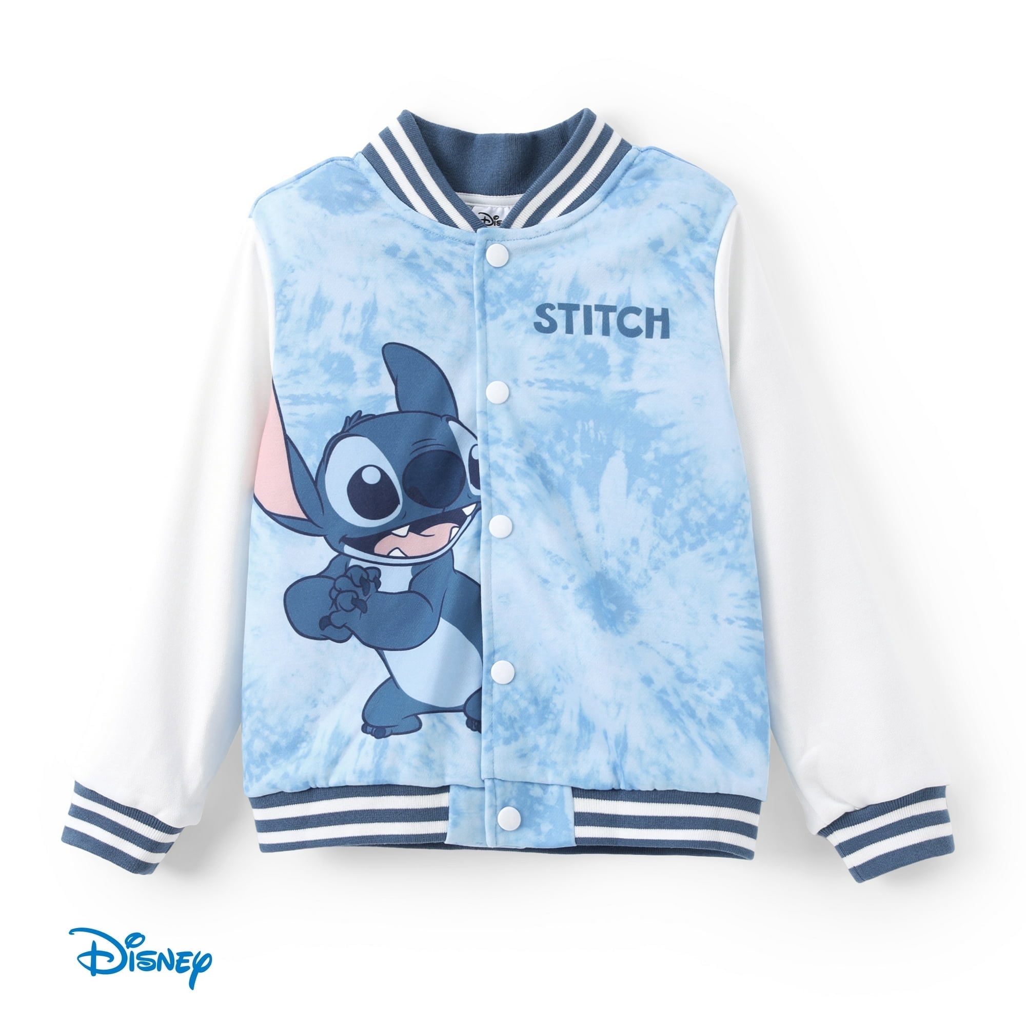 Disney Stitch, Boys Bomber Jacket, Tie Dye Varsity Outerwear, Sizes 6 ...