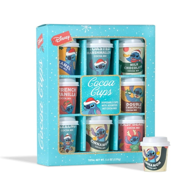 Disney Stitch Cocoa Gift Set with 8 Hot Chocolate Flavors and Mugs ...