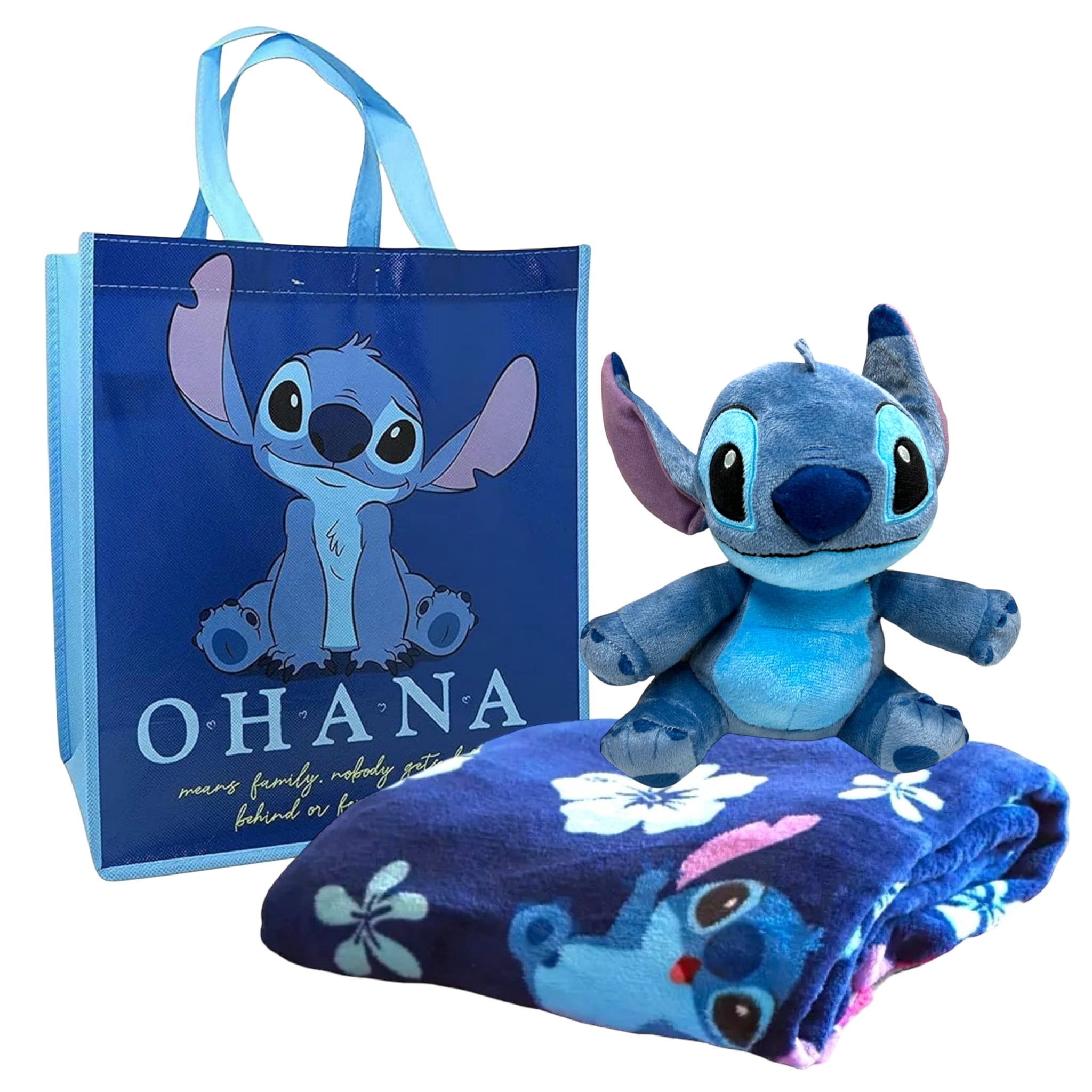 Disney Stitch Cozy Gift Set Blanket Plush Tote and Sticker Bundle Lilo ...
