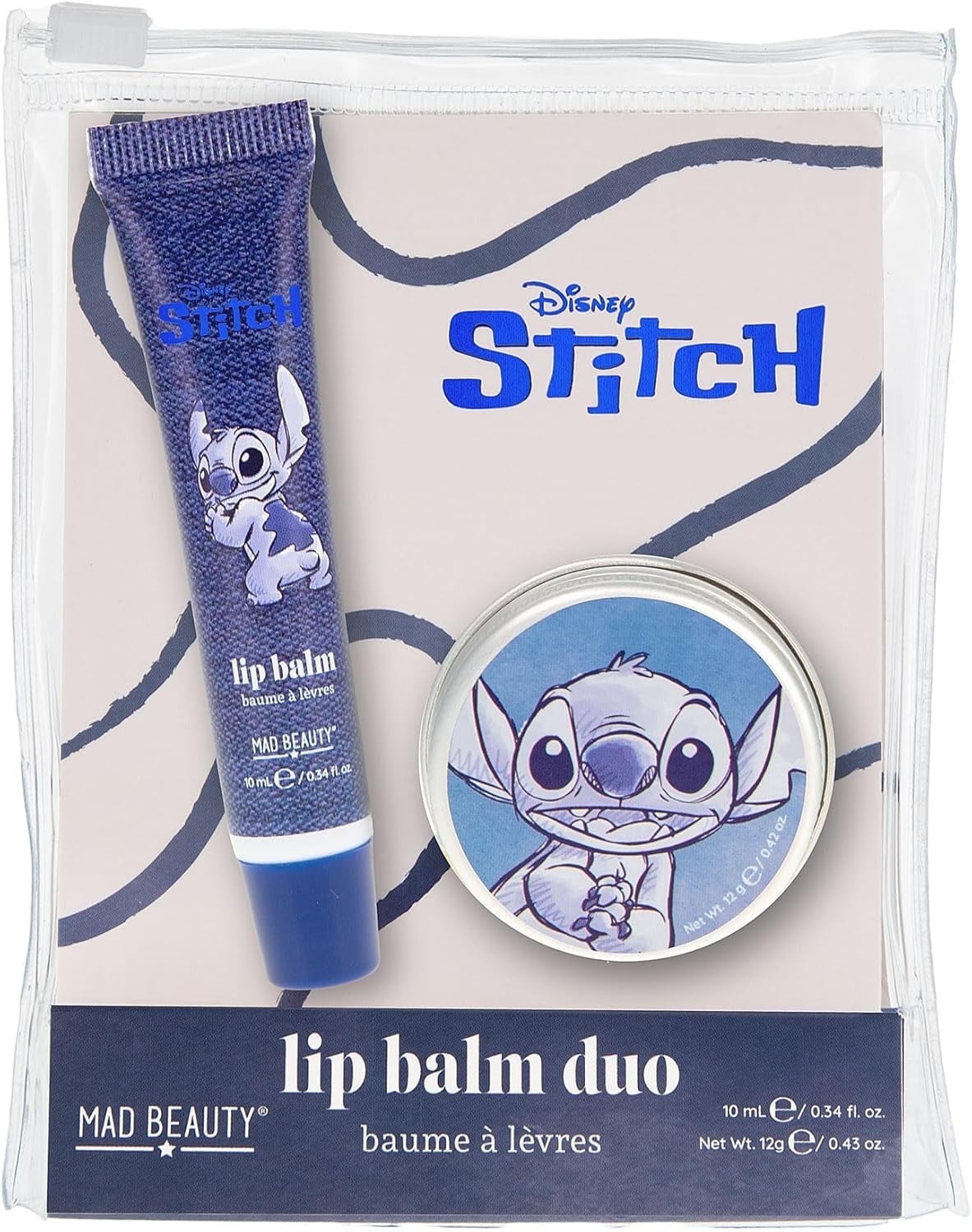 Mad Beauty Stitch Denim Lip Balm Duo, 2 Piece Set, Blueberry Scent ...