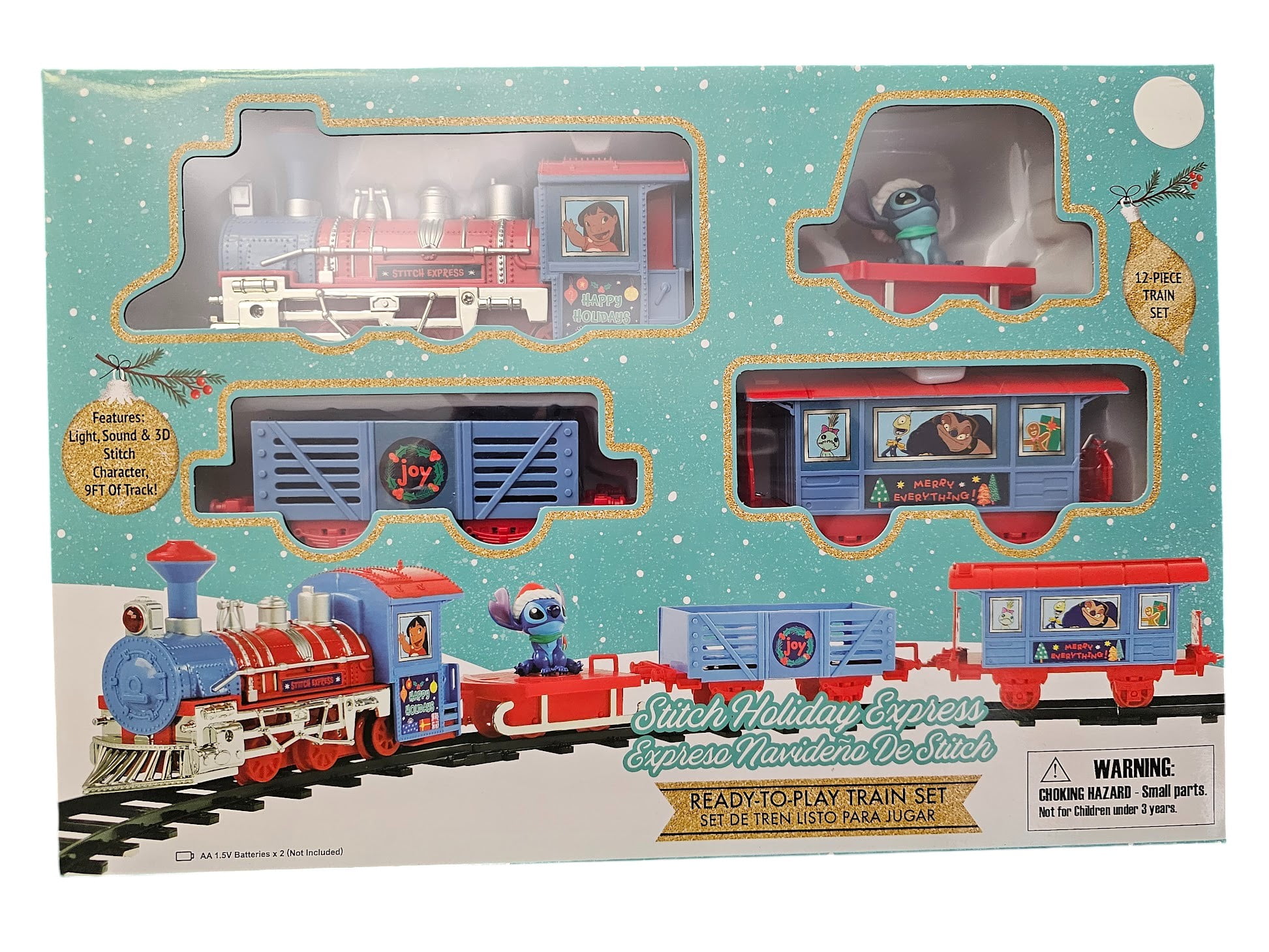 Disney Stitch Express Train Set, 12 Piece Set, Blue, Red Plastic, by ...