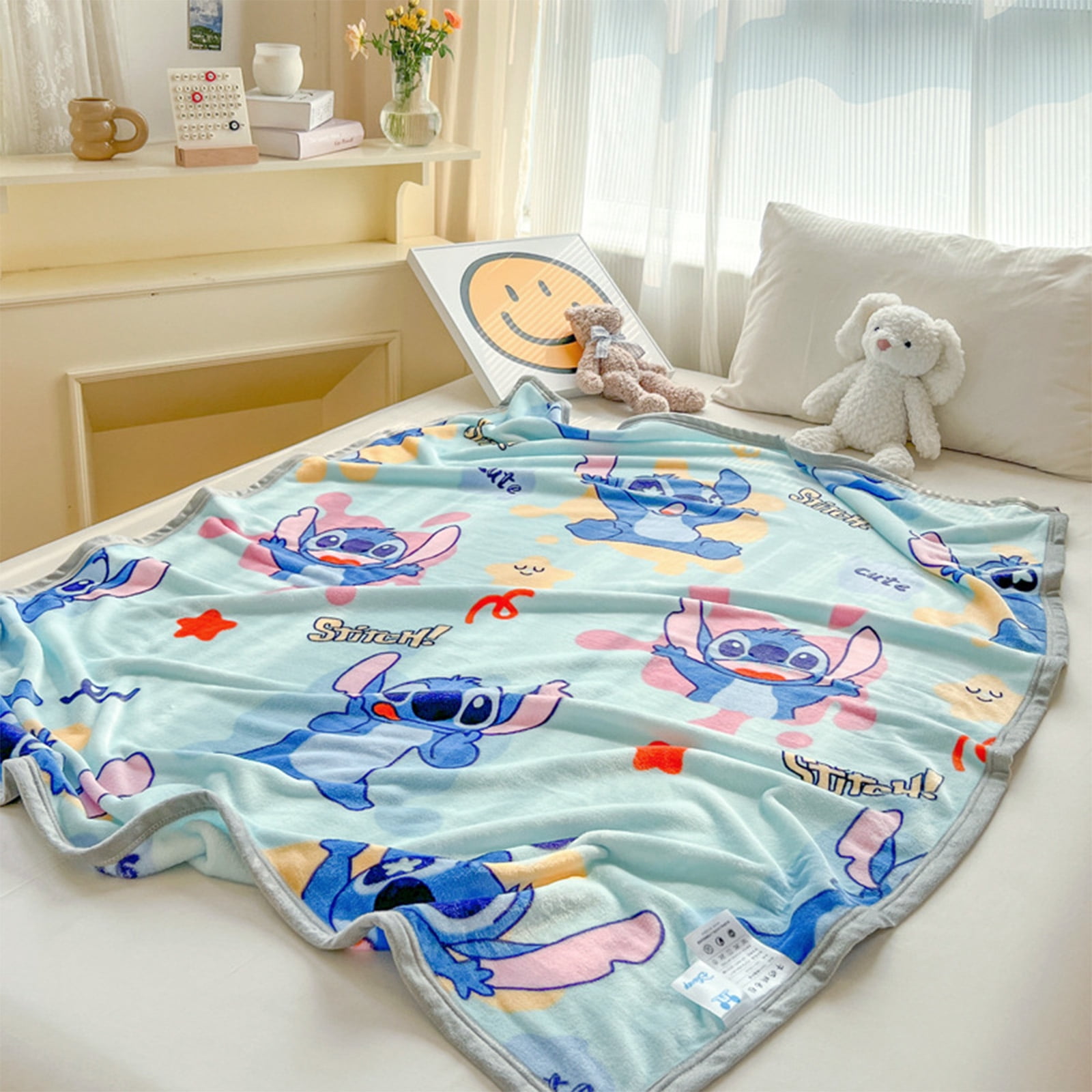 Disney Stitch Fleece Throw Blanket,Stitch hellokitty and Mickey Mouse ...