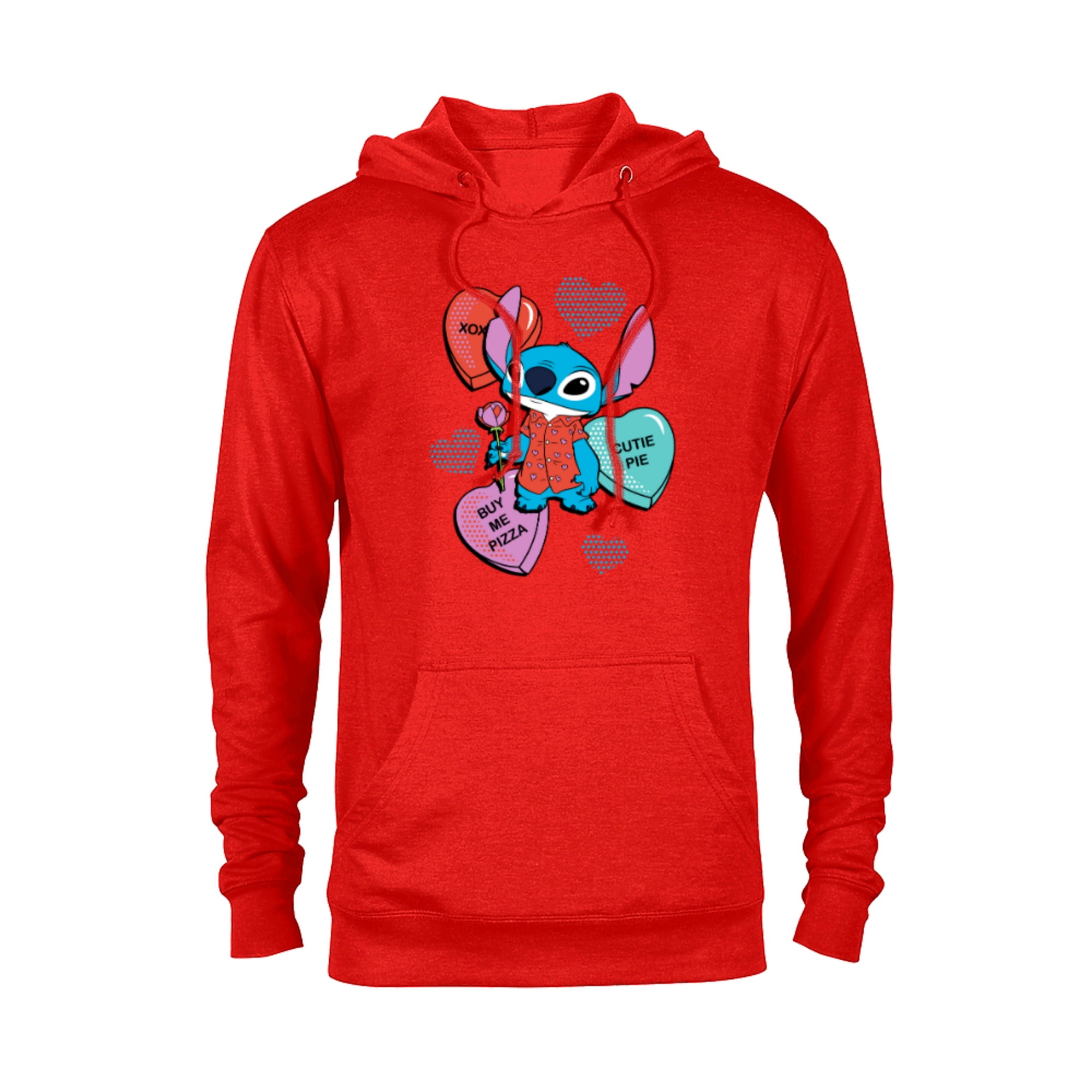 Disney Stitch Funny Candy Hearts Valentine's Day - Pullover Hoodie for ...