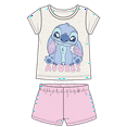 Disney Stitch Girls "Adorbs" White and Pink Short Set Toddler - Walmart.com