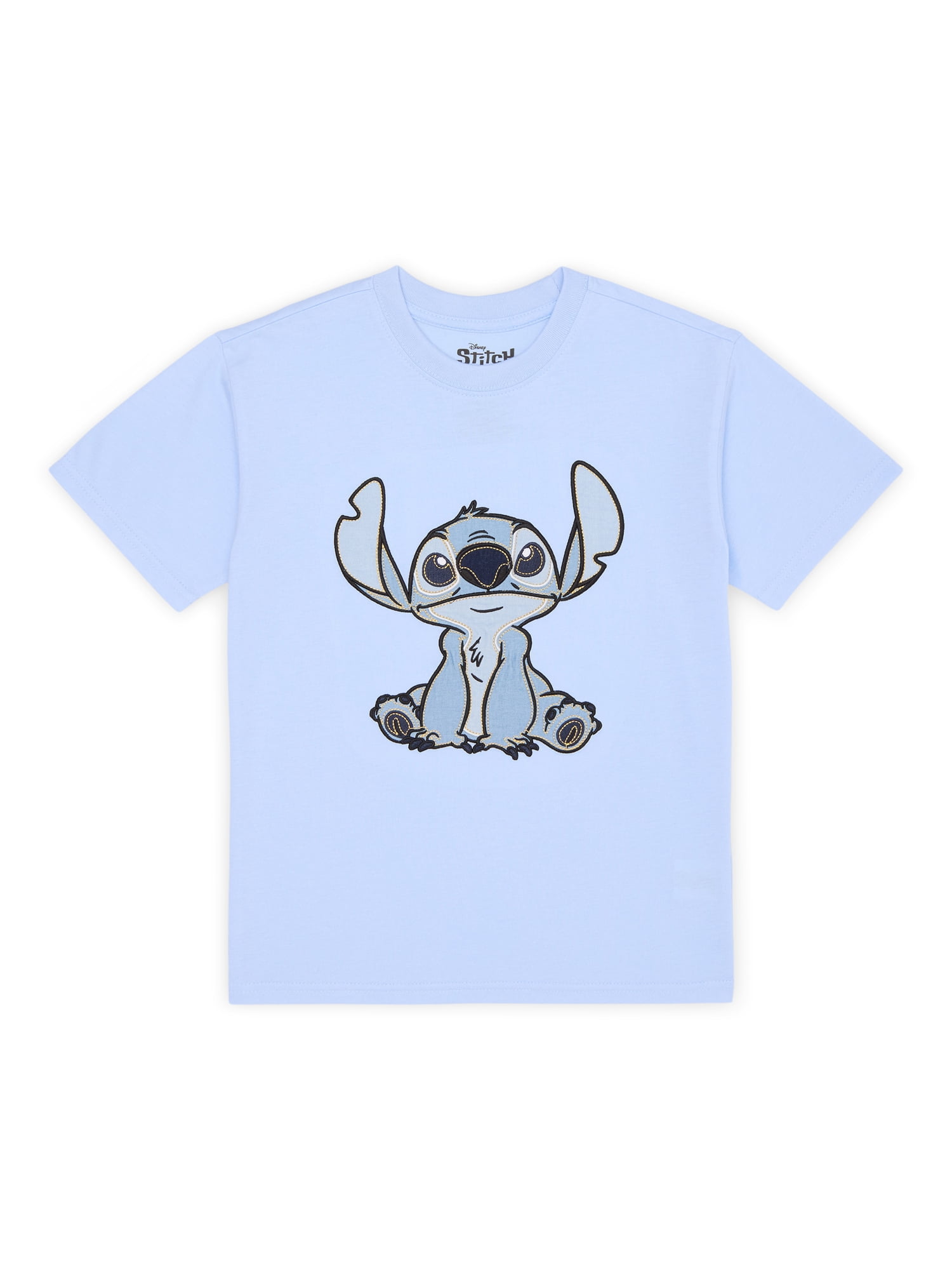 Disney Stitch Girls Denim Patch Graphic T-Shirt, Sizes 4-16 - Walmart.com