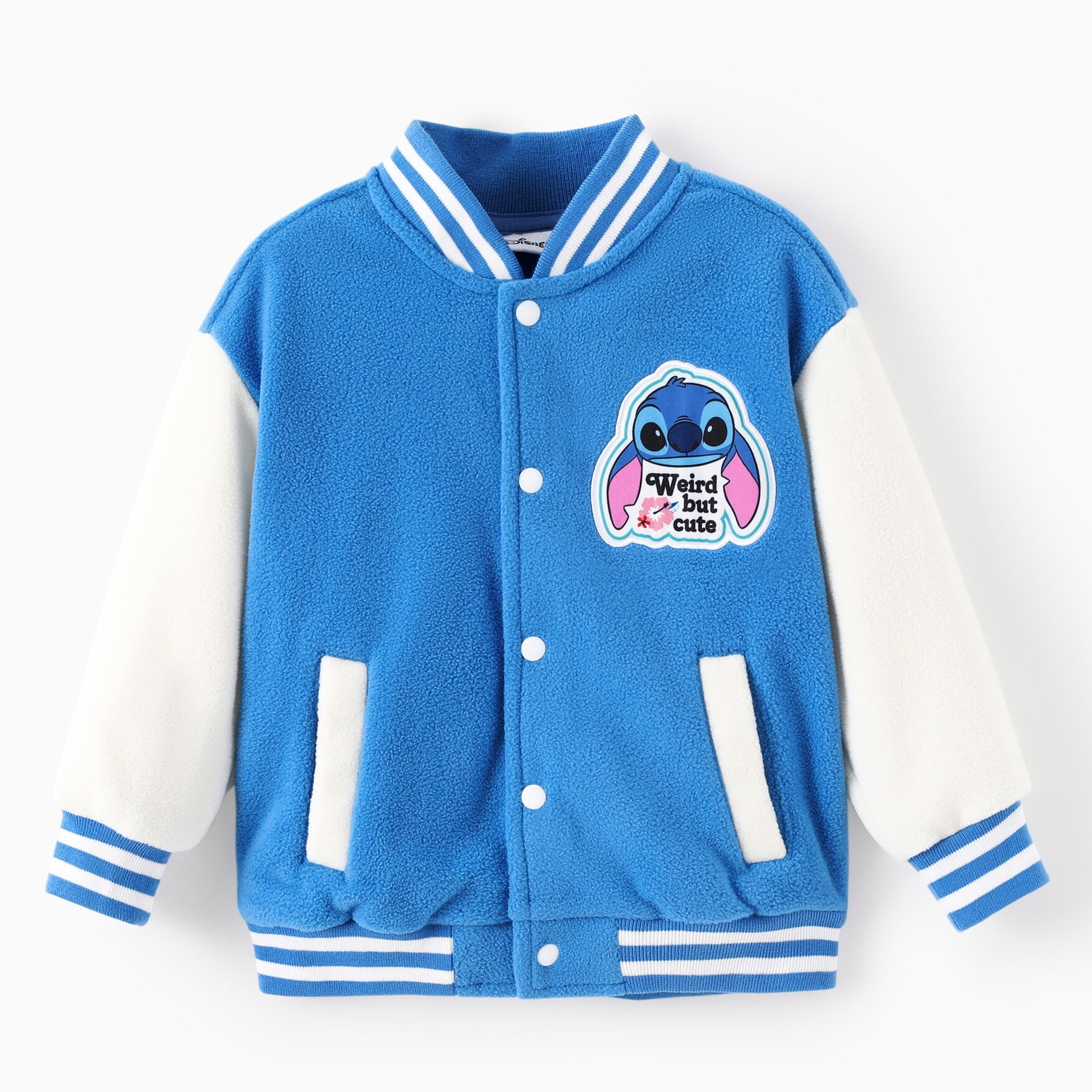 Disney Stitch Girls Fleece Bomber Jackets Graphic Winter Plush Varsity ...