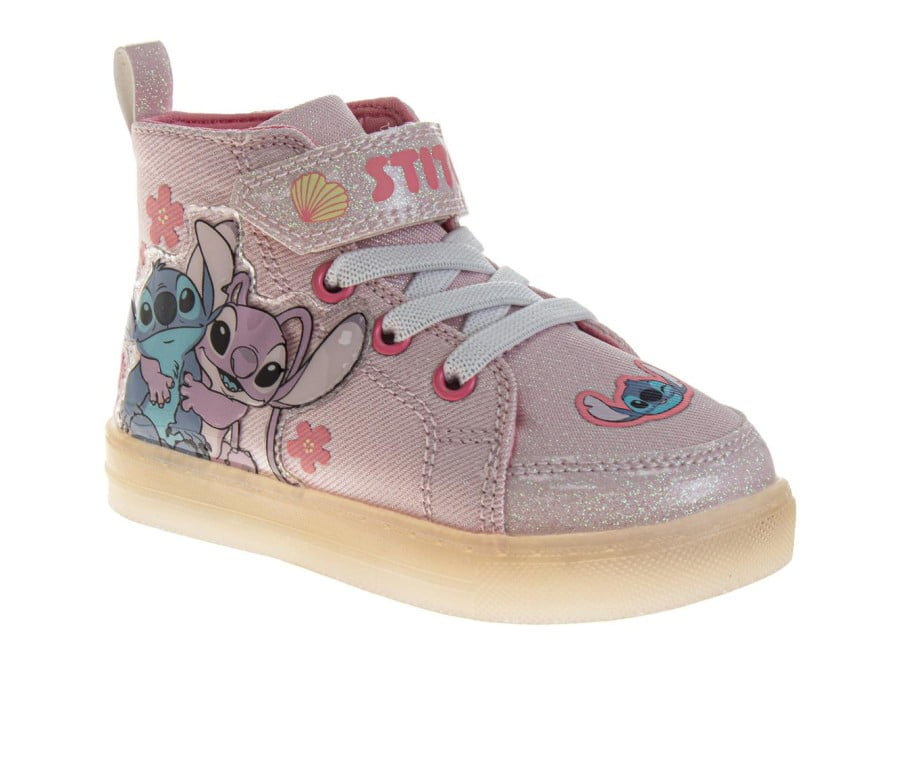 Disney Stitch Girls' High Top Light Up Sneakers. (Toddler/Little Kids ...