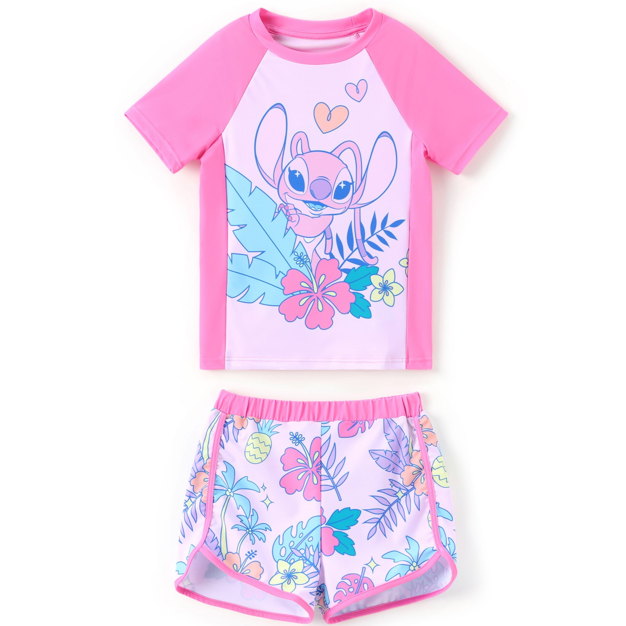 Disney Stitch Girls Swimsuits Graphic Swim Top and Shorts Bathing Suits ...