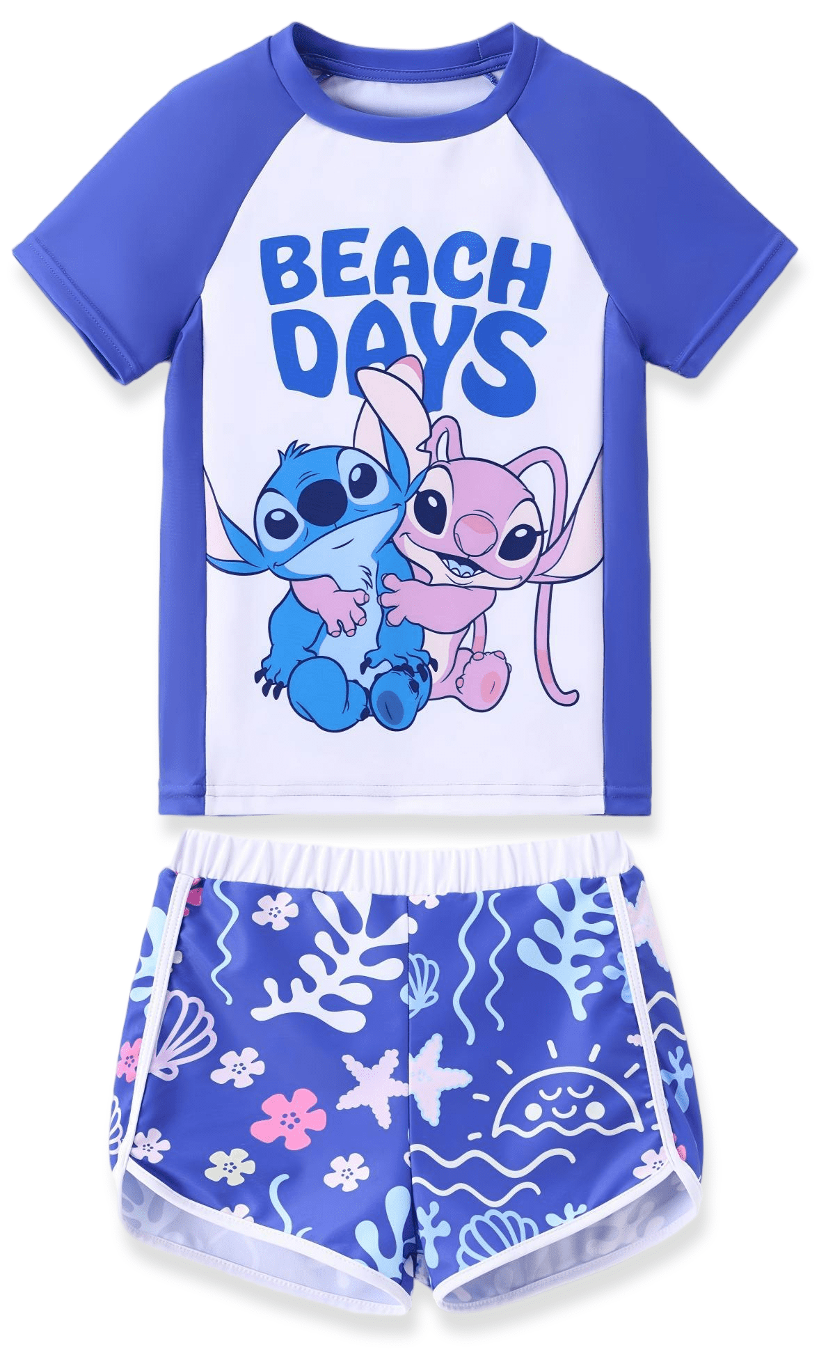 Disney Stitch Girls Swimsuits Graphic Swim Top and Shorts Bathing Suits ...
