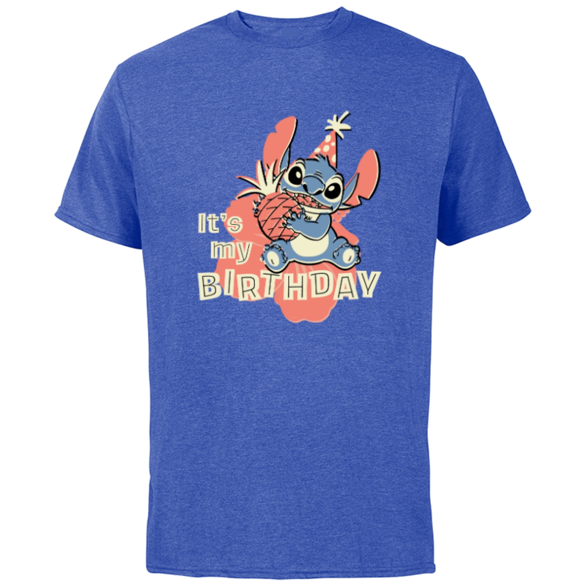 Disney Stitch It’s My Birthday - Short Sleeve Cotton T-Shirt for Adults ...