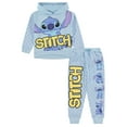 Disney Stitch Jumbo Print Hooded Sweatshirt & Jogger Set - Walmart.com
