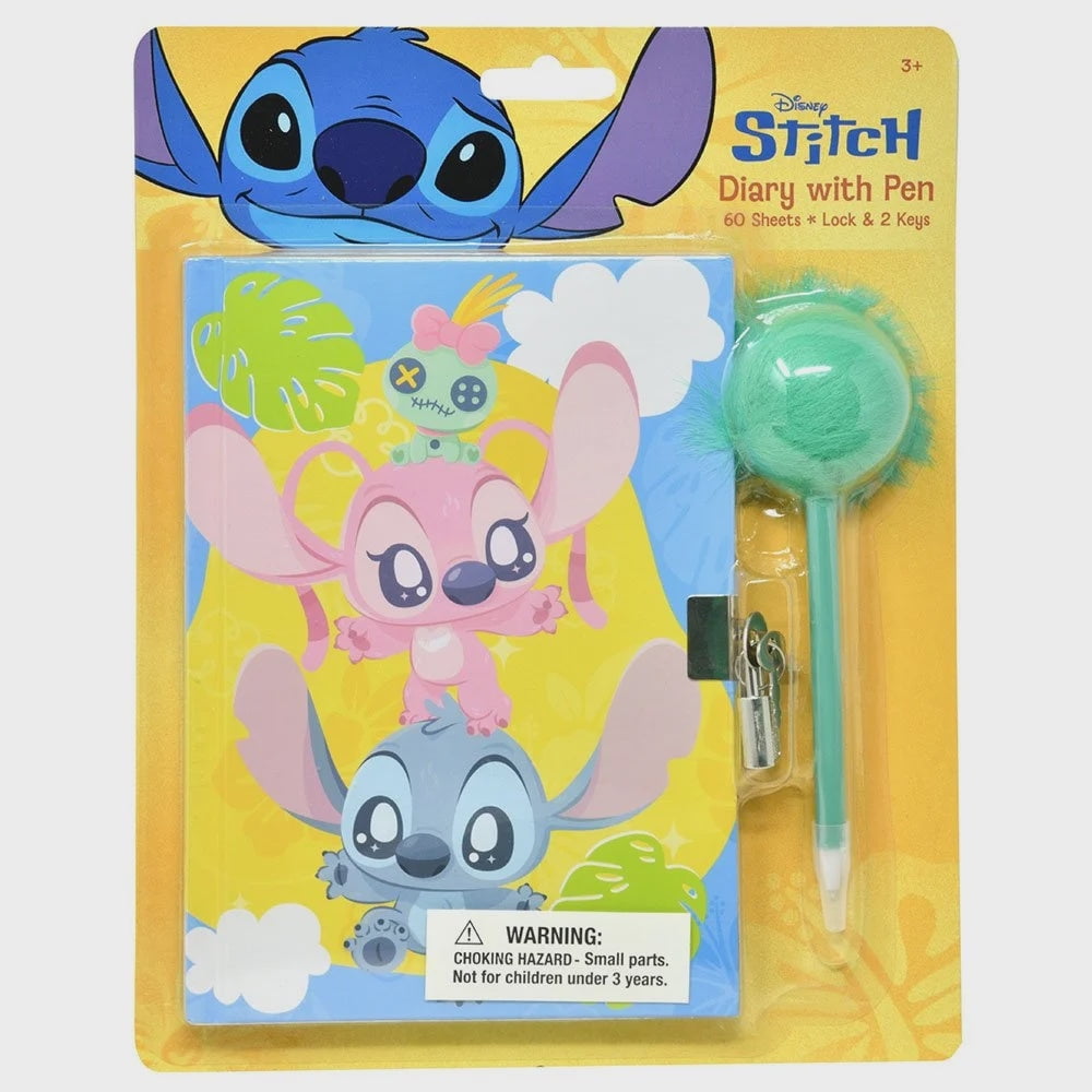 Stitch & Angel Kawaii Diary w/ Pom Pen - Walmart.com