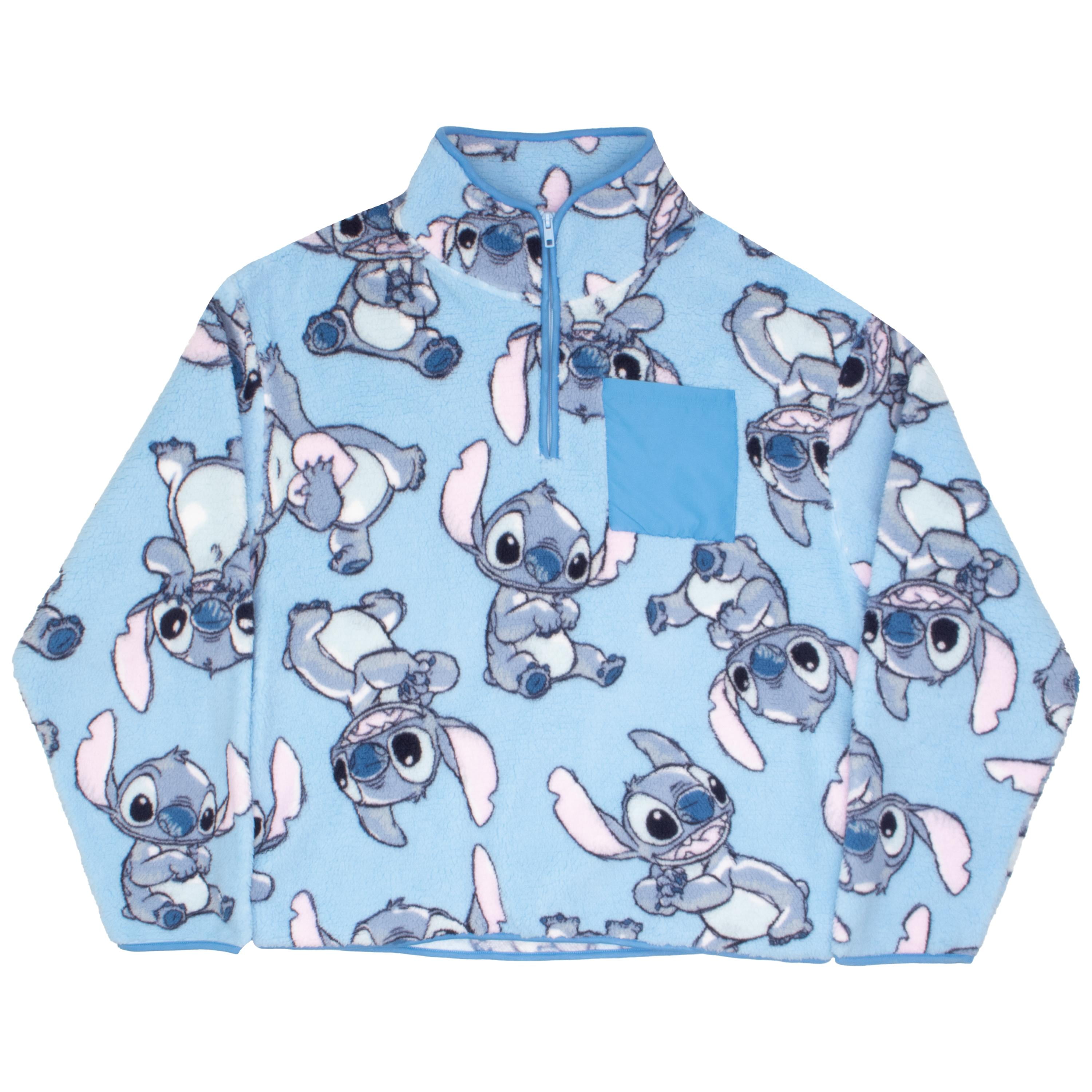 Disney Stitch, Mickey, Winnie the Pooh Women's Fleece Pullover Quarter ...