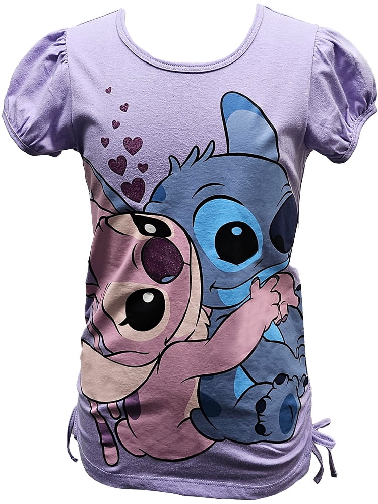 Disney Stitch & Angel Youth Side Tie Tee, (Girls) XS-L - Walmart.com