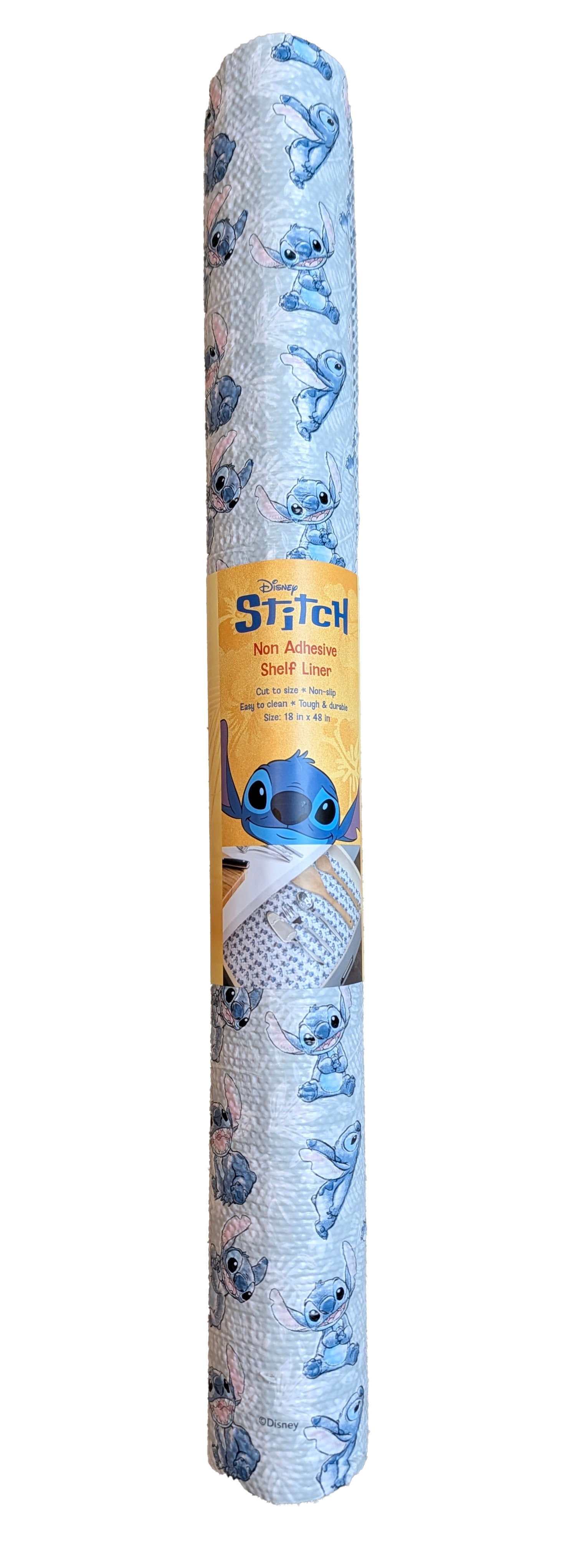 Disney Stitch Non-Adhesive Drawer Shelf Liner Grey Hawaiian Leaf ...