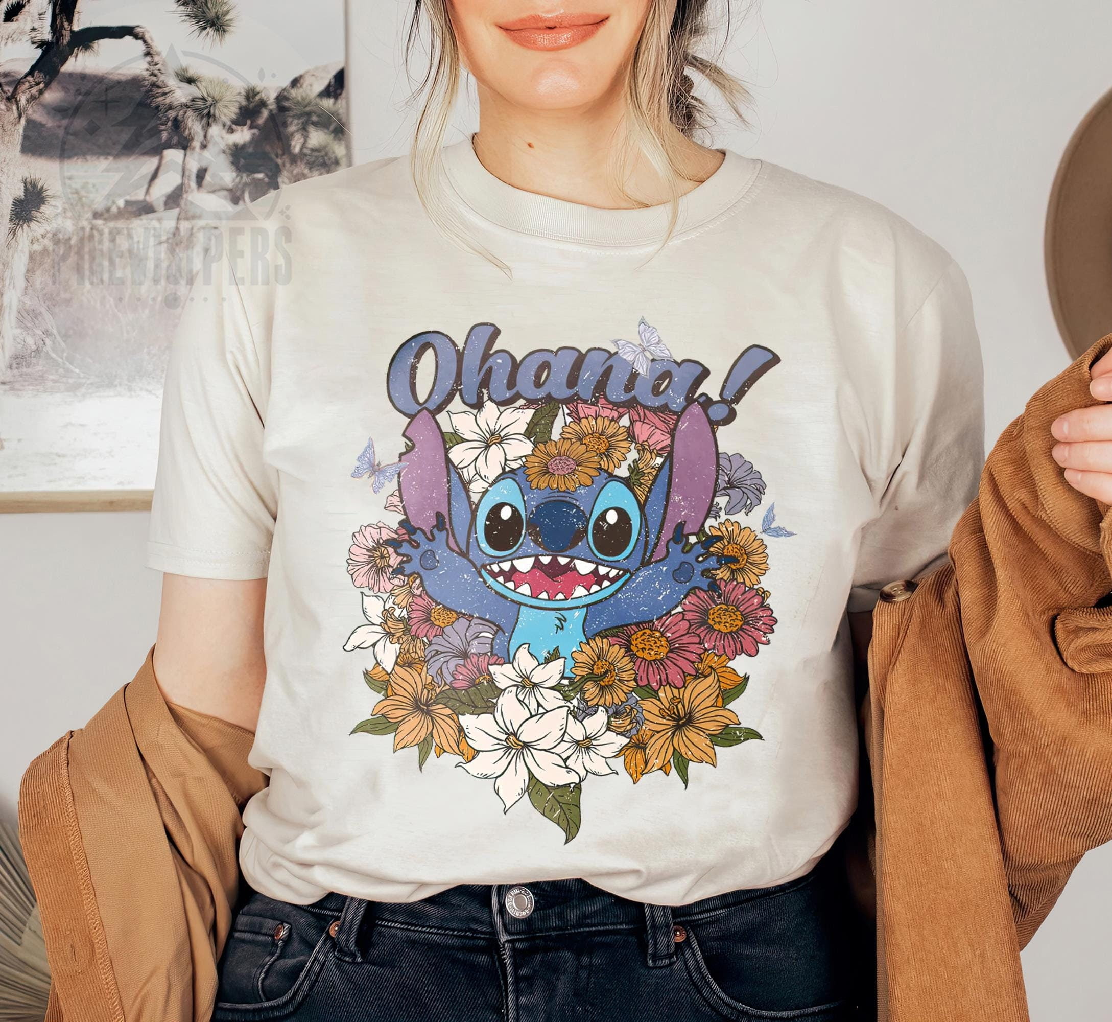 Disney Stitch Ohana Flower Shirt, Retro Stitch Aloha Hawaii T-shirt, Disneyworld Lilo And Stitch ...