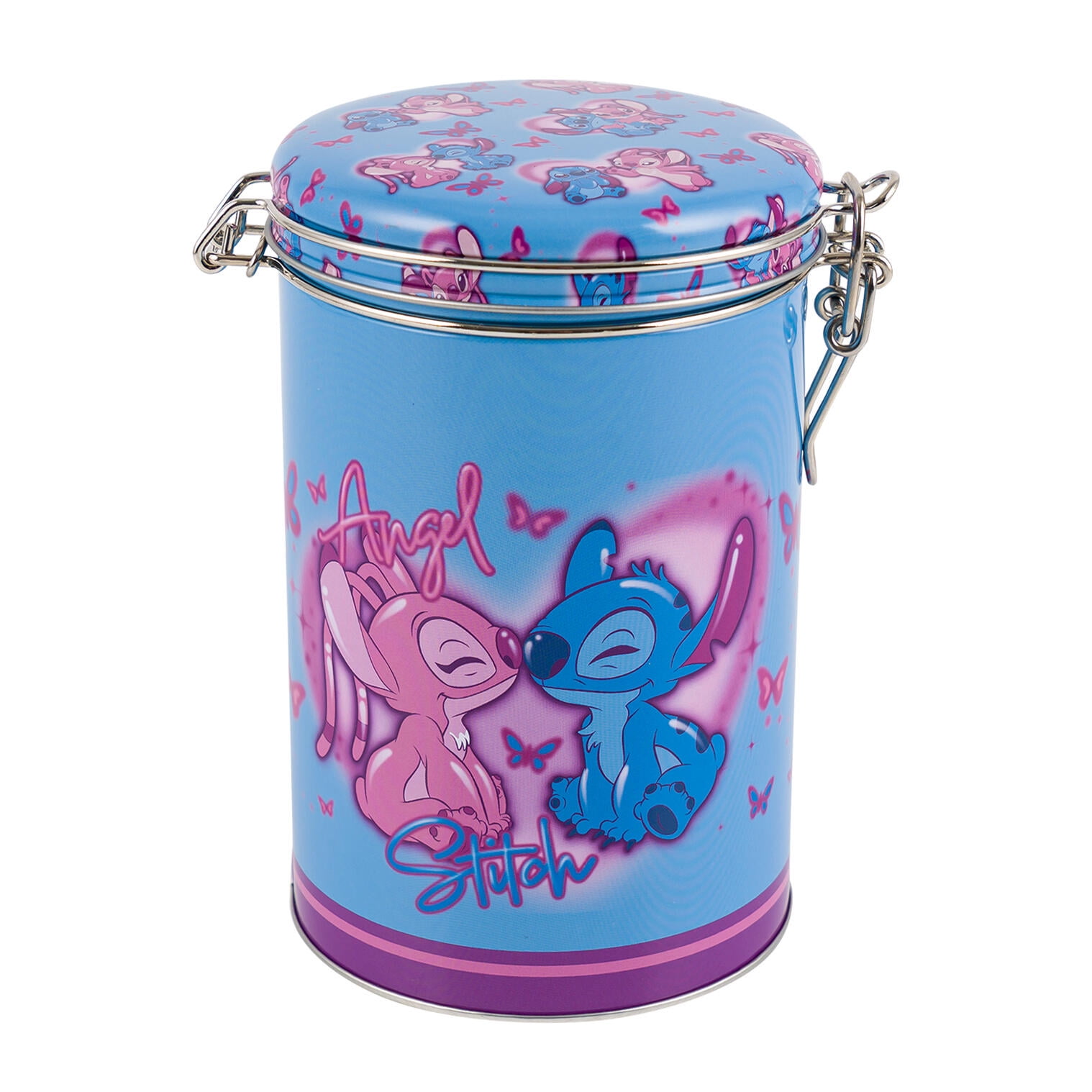 Disney Stitch Pink and Blue Round Lock Top Canister, 87196 - Walmart.com